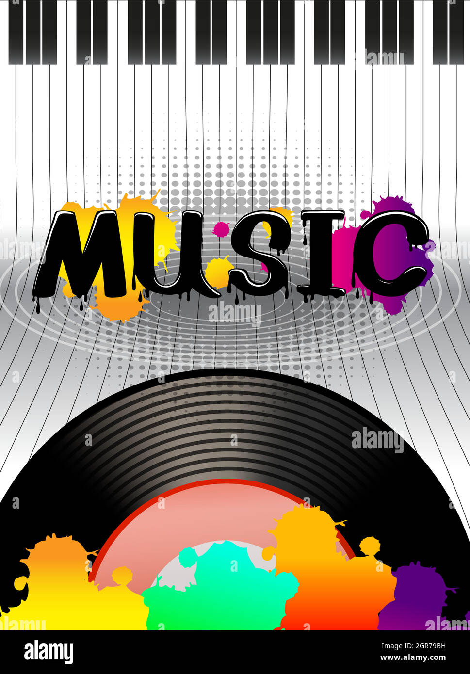 Cartoon musical font music Stock Vector Images - Alamy