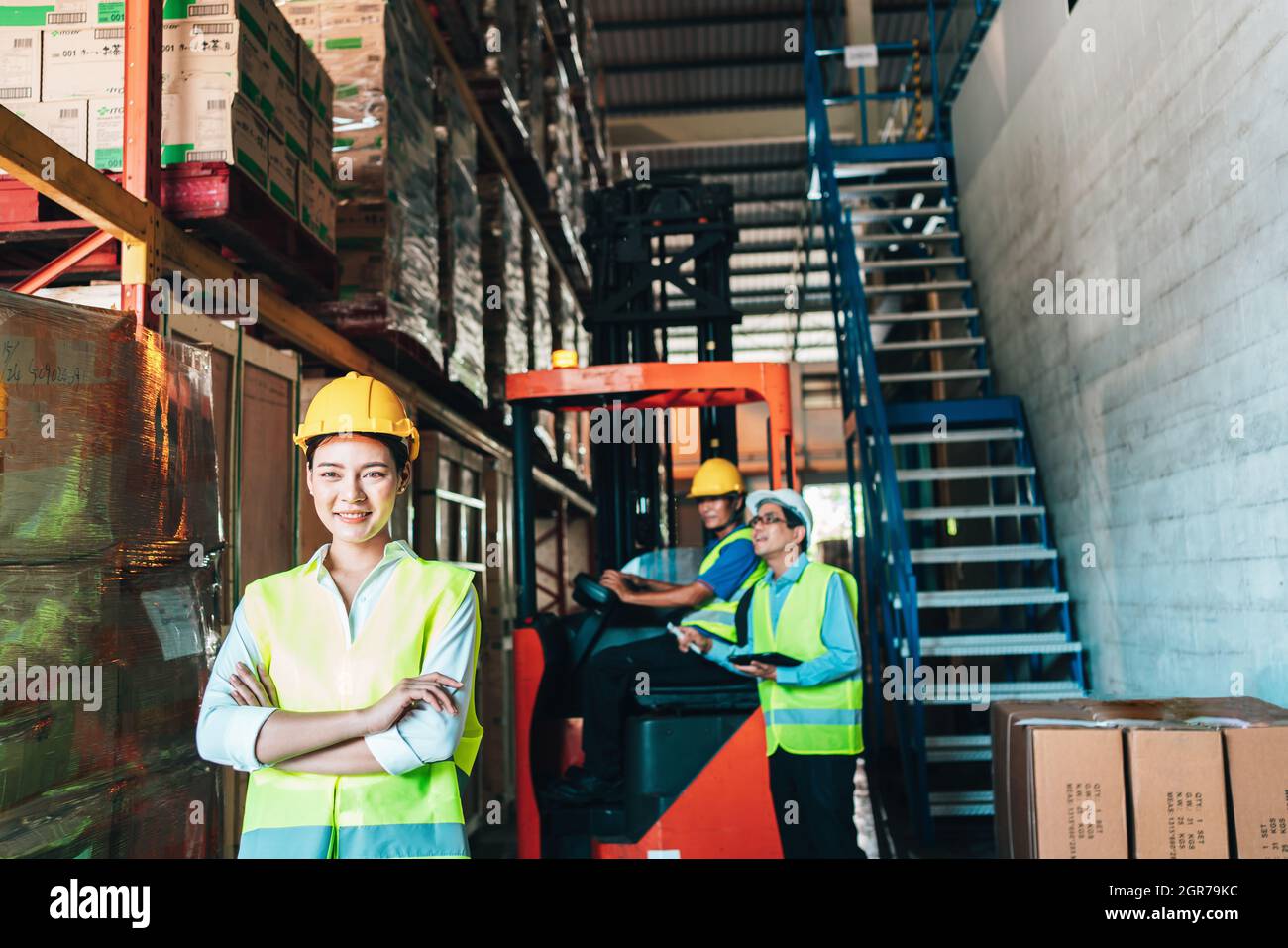 Portrait Of People Working In Warehouse Stock Photo - Alamy