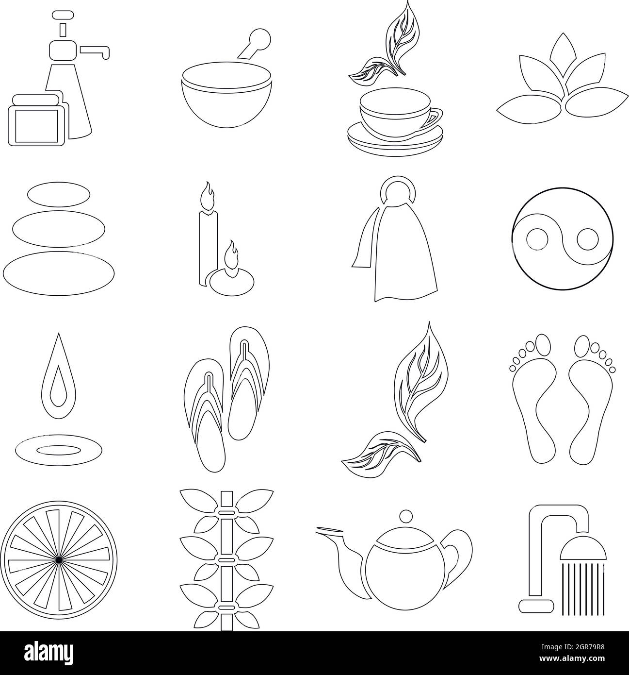 Spa icons set, outline style Stock Vector Image & Art - Alamy