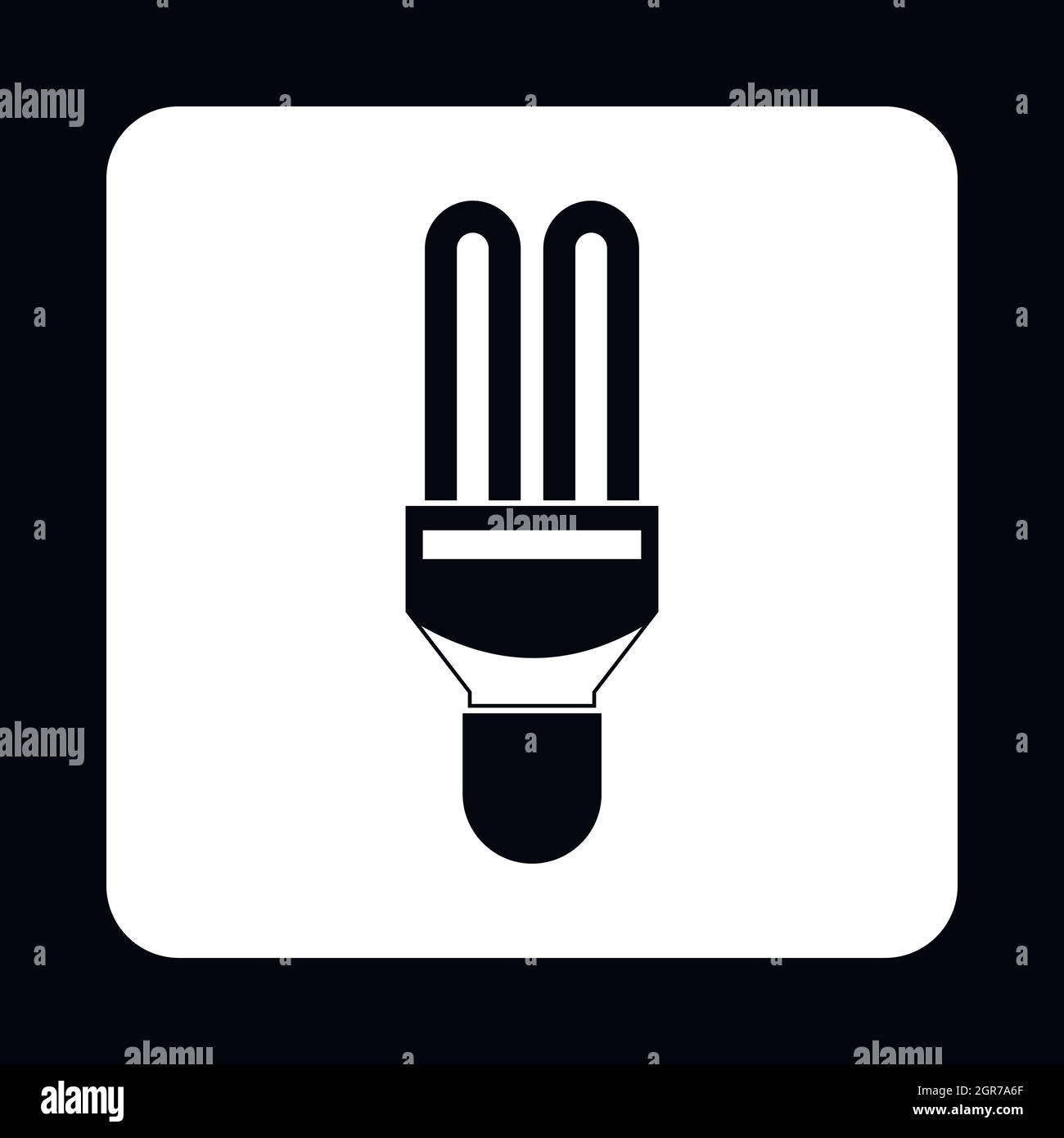 Fluorescent saving light bulb icon, simple style Stock Vector Image ...