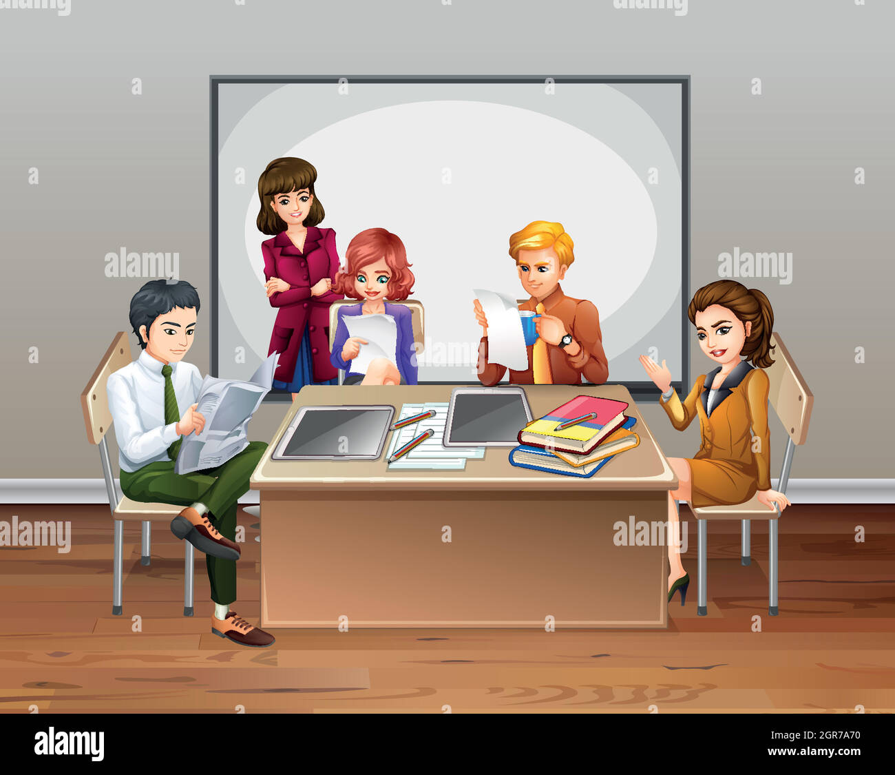 Meeting workers Stock Vector Images - Alamy