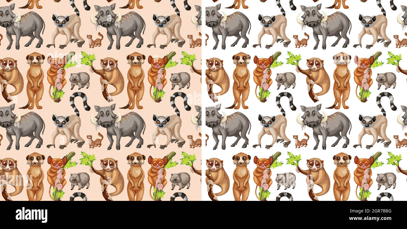 Seamless background with wild animals Stock Vector Image & Art - Alamy