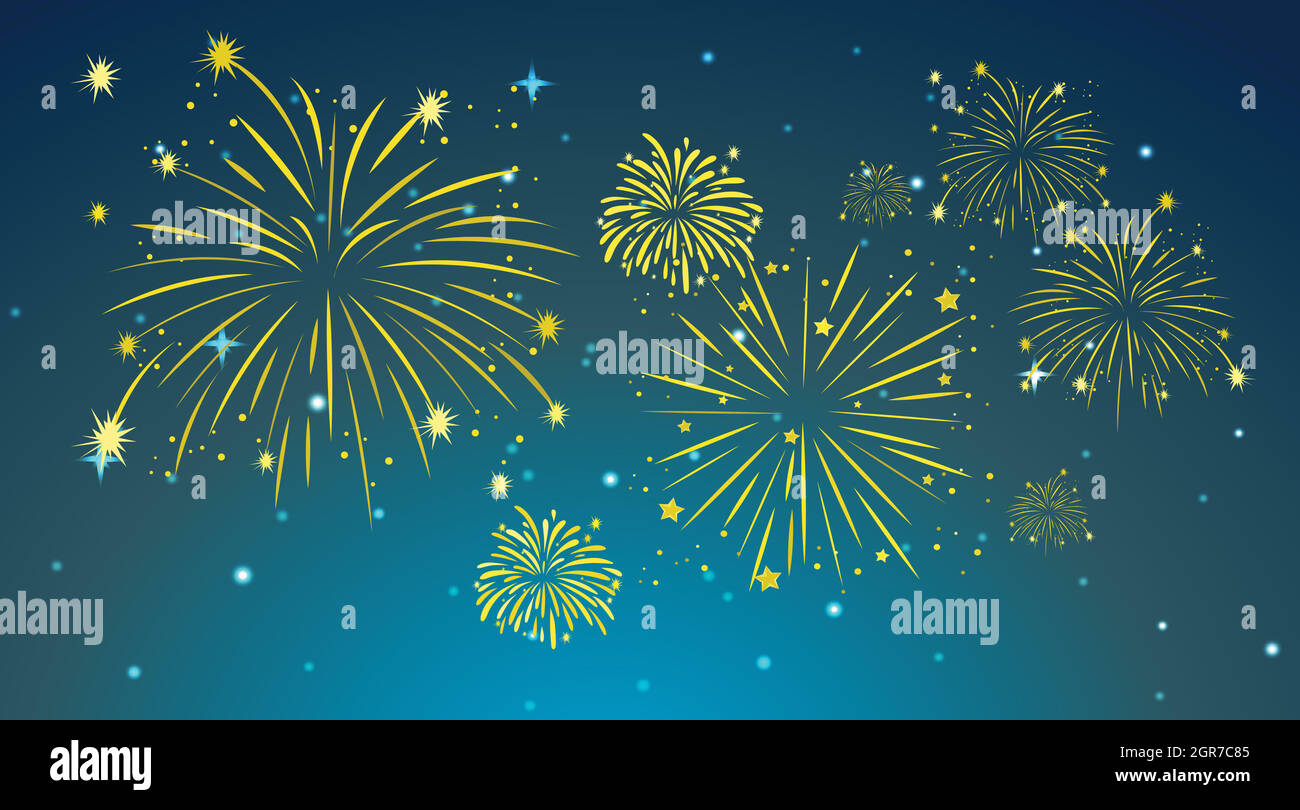 Bright fireworks in night Stock Vector Images - Alamy