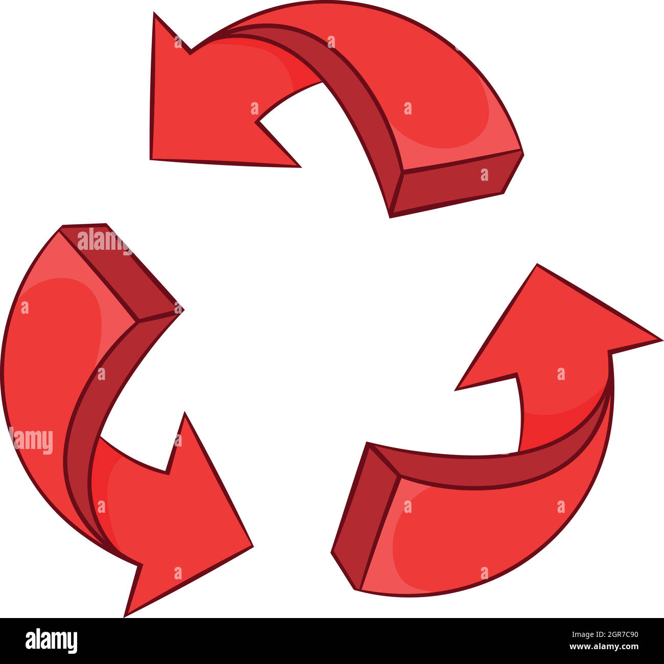 Red arrow recycling icon, cartoon style Stock Vector Image & Art - Alamy