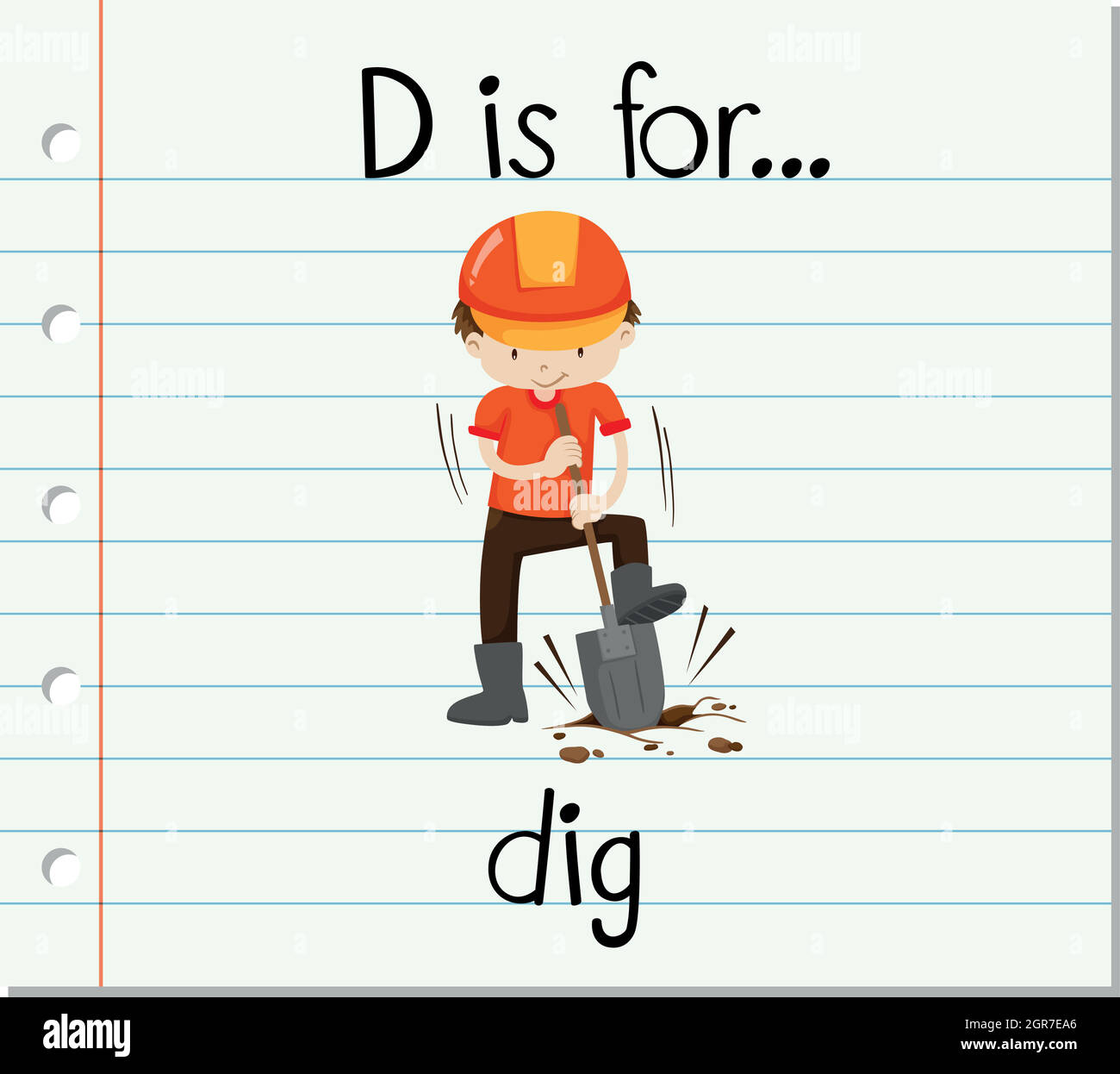 Flashcard letter D is for dig Stock Vector Image & Art - Alamy