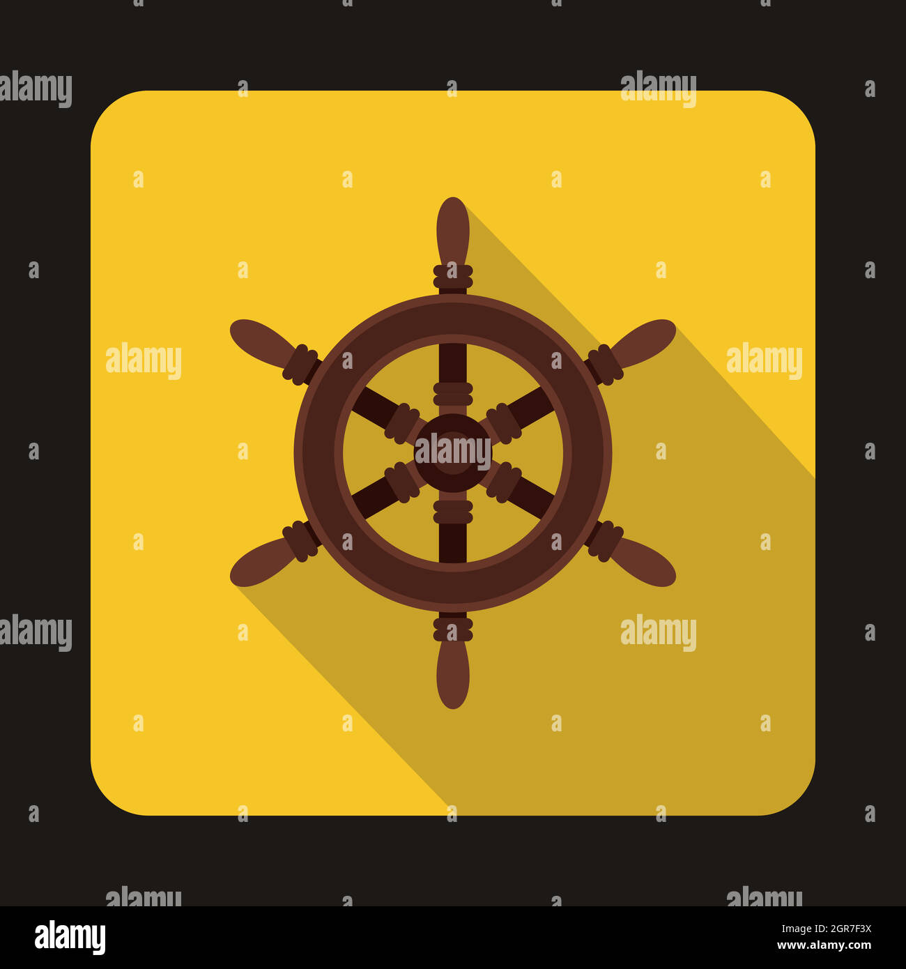 Ship steering wheel icon, flat style Stock Vector Image & Art - Alamy
