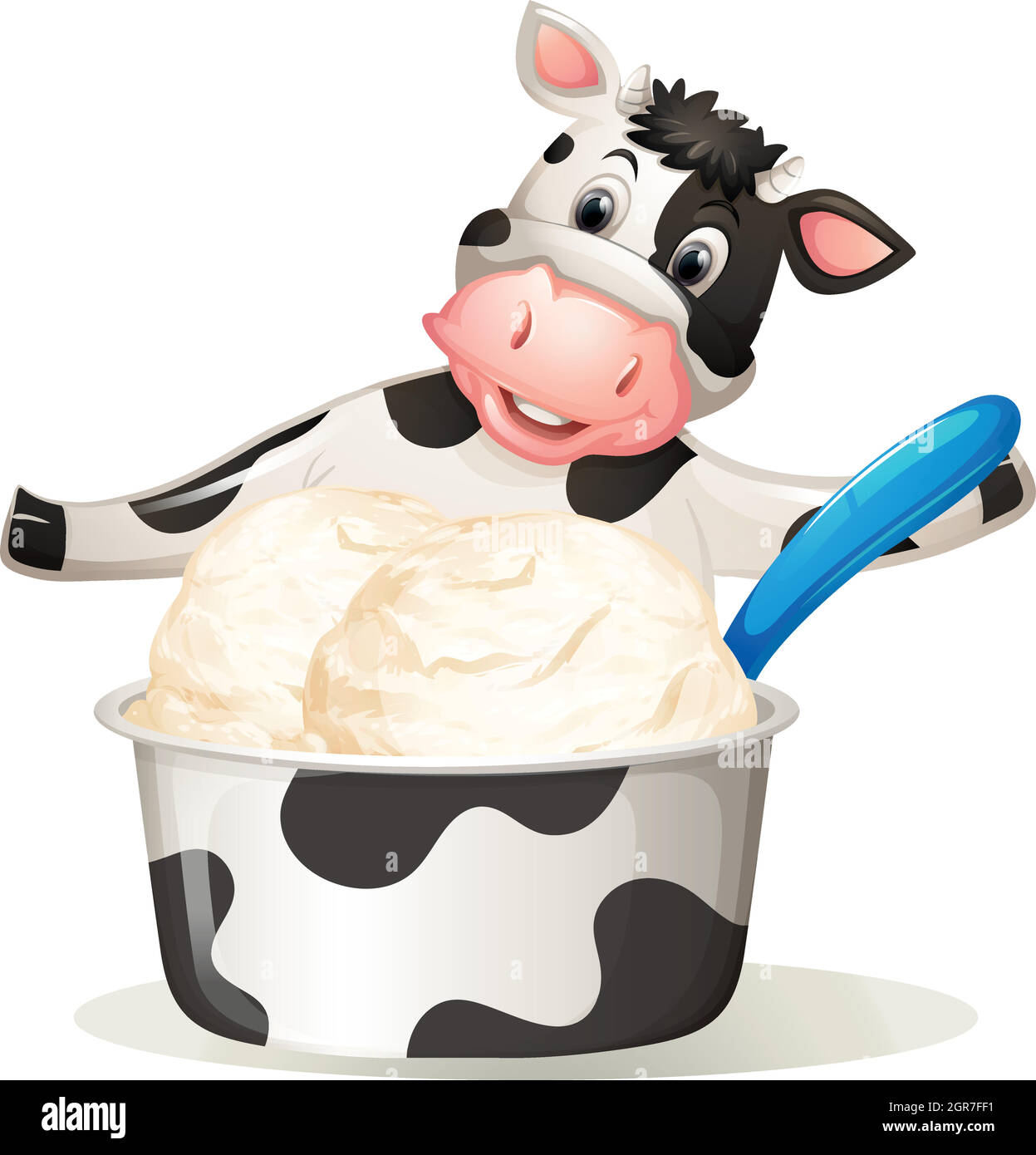 Cow with dairy ice cream Stock Vector Image & Art - Alamy