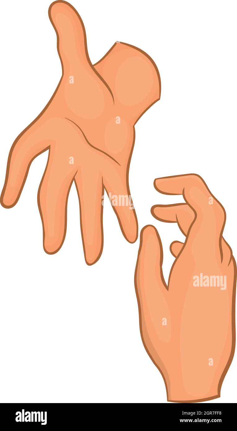 Helping hand icon, cartoon style Stock Vector Image & Art - Alamy