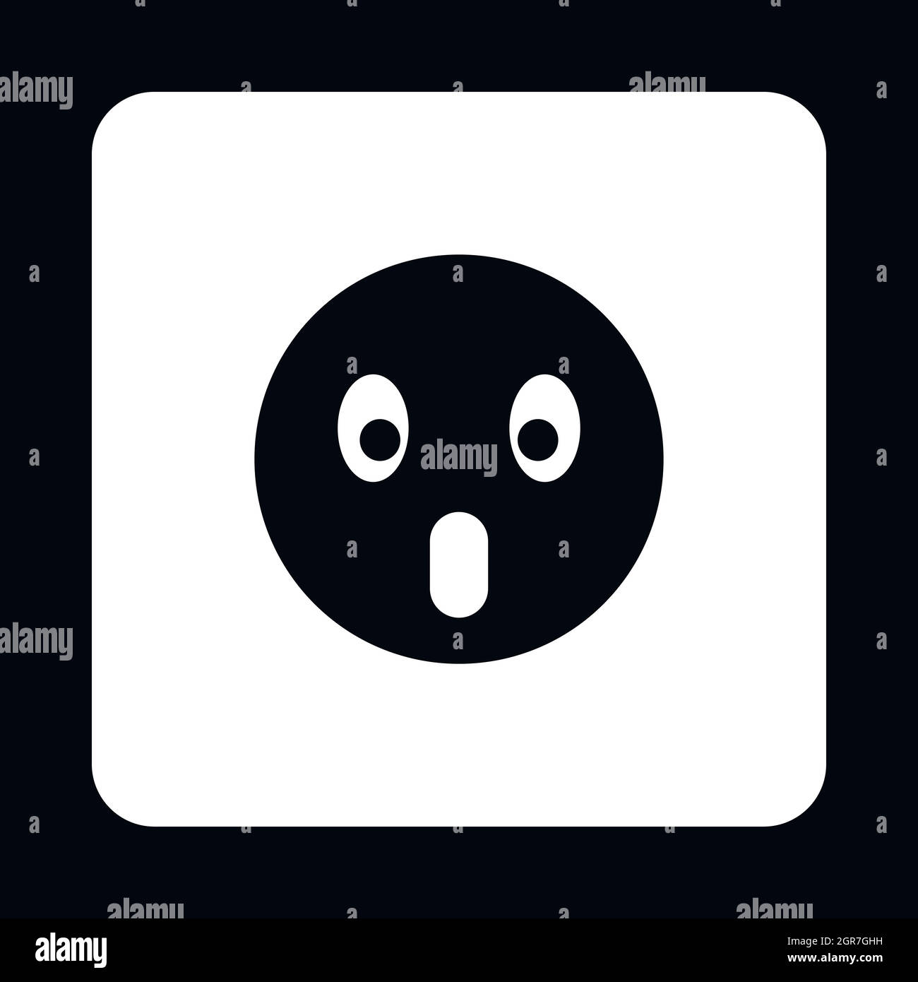 Frightened emoticon open mouth icon hi-res stock photography and images ...