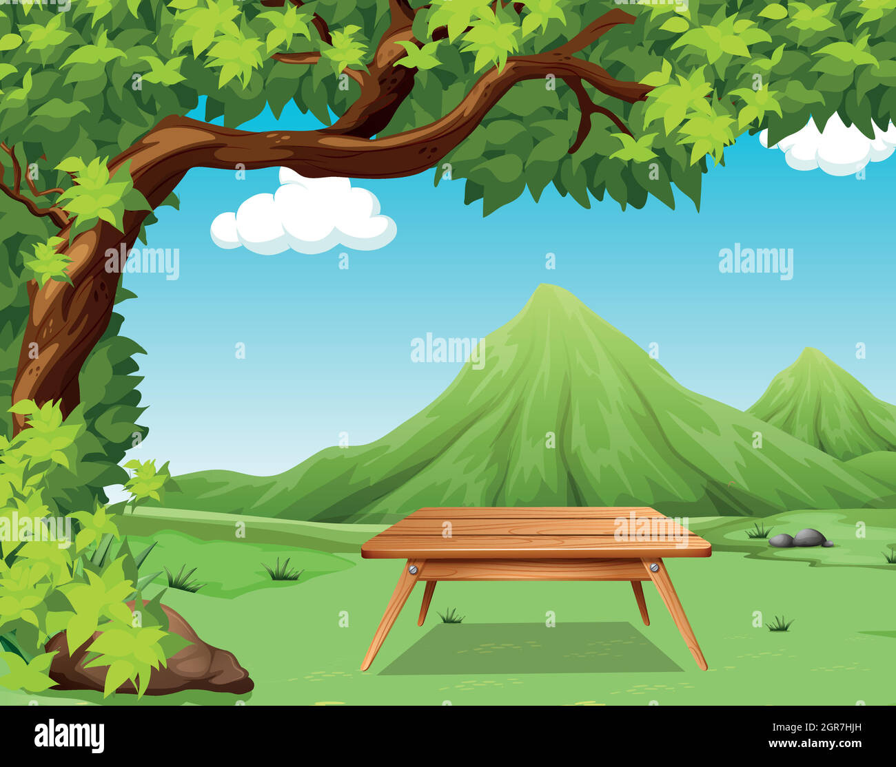 Public picnic table Stock Vector Images - Alamy