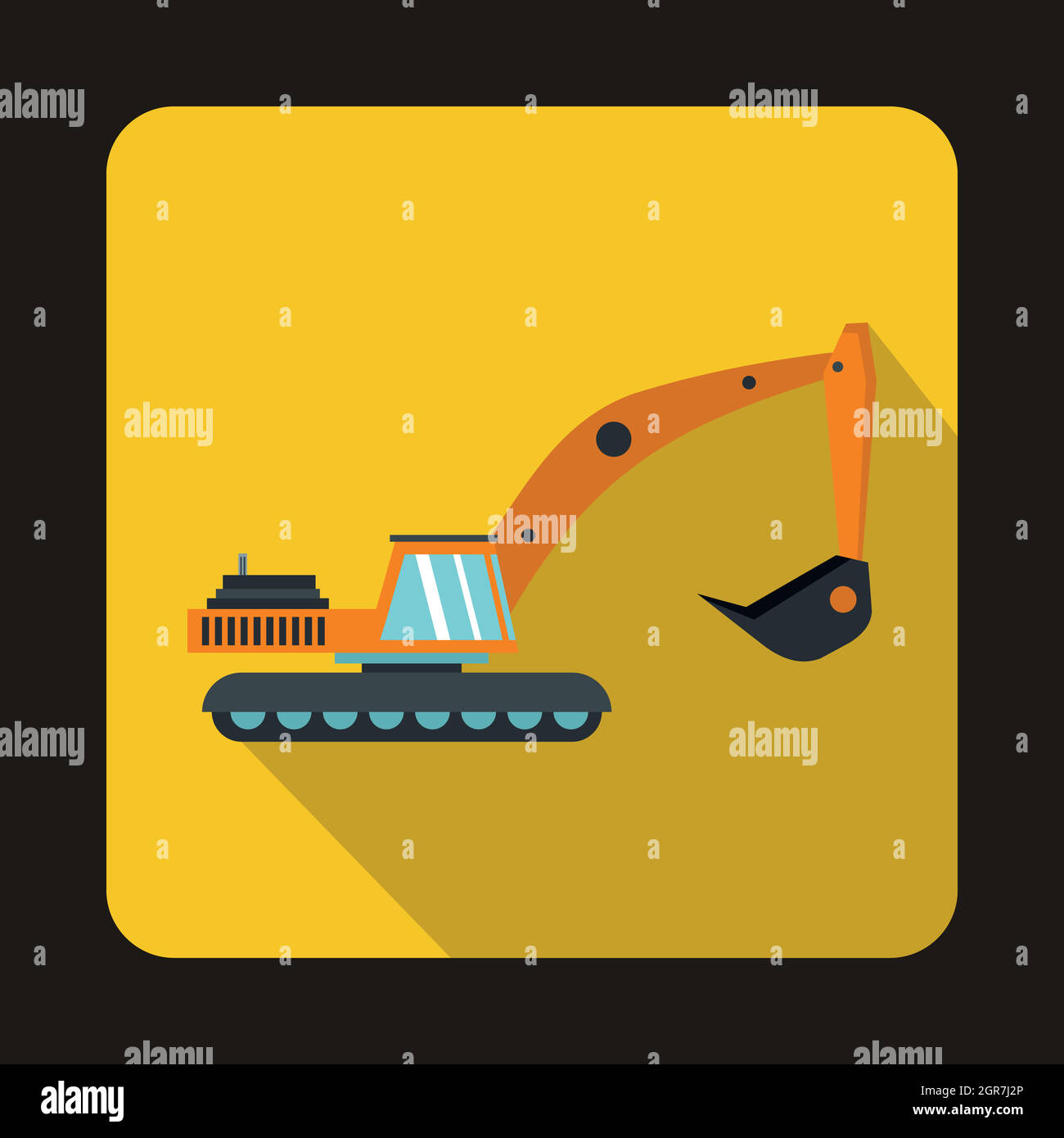 Excavator icon, flat style Stock Vector Image & Art - Alamy