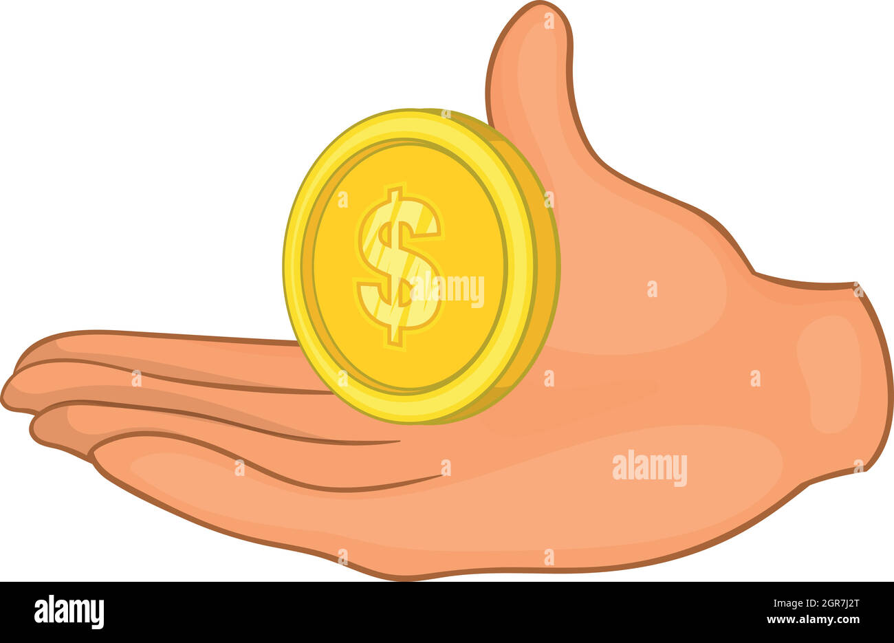 Giving hand icon cartoon style Cut Out Stock Images & Pictures - Alamy