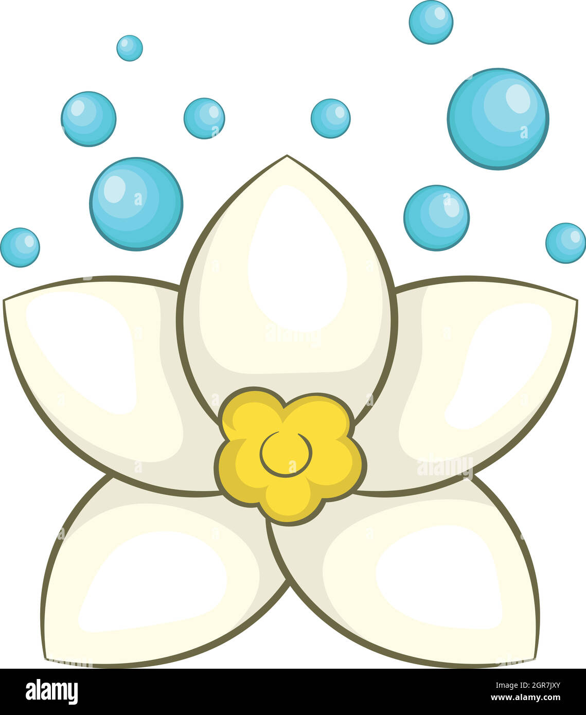 White lotus flower icon, cartoon style Stock Vector Image & Art - Alamy