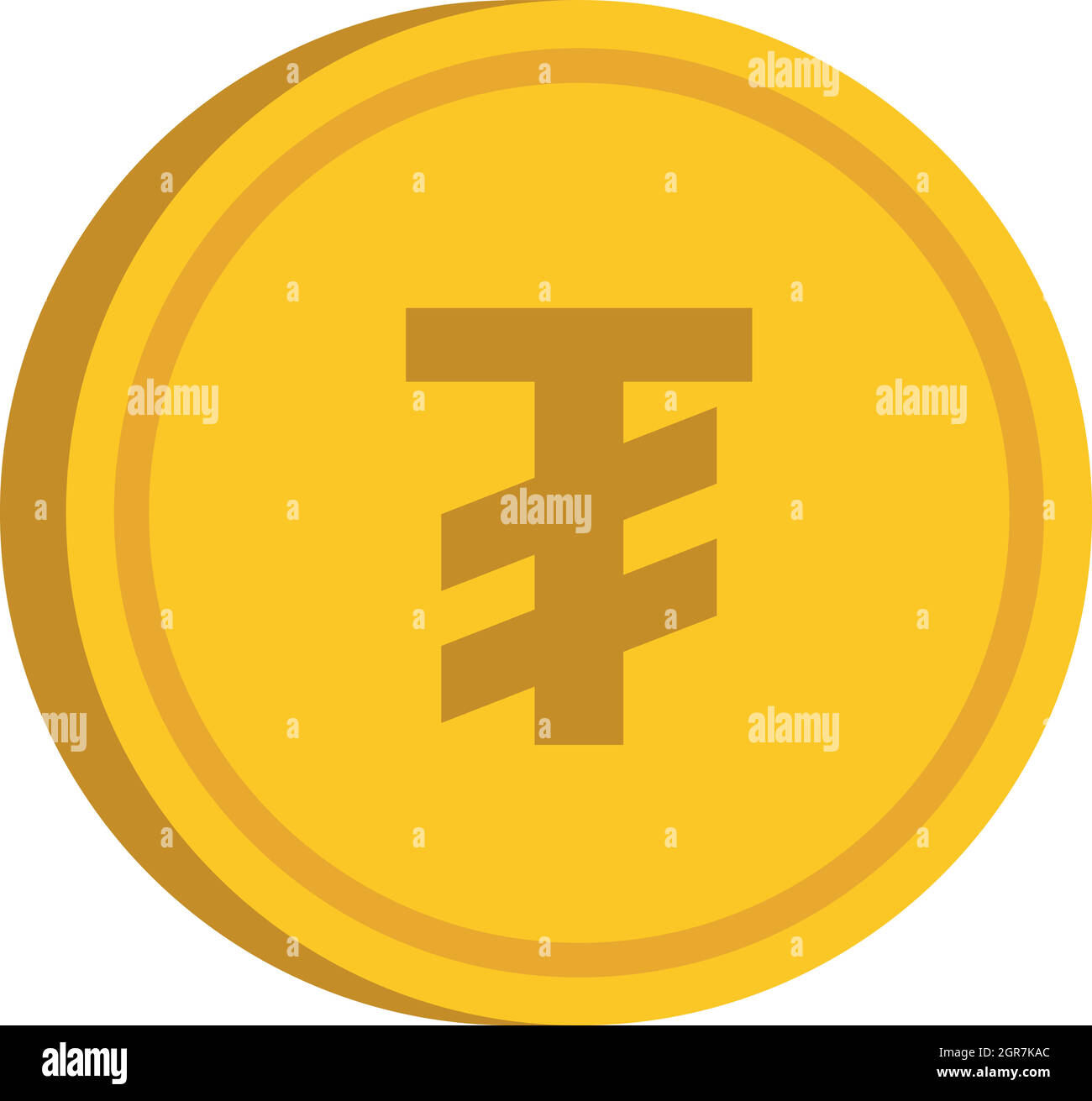 Gold coin with mongolian tugrik sign icon Stock Vector Image & Art - Alamy
