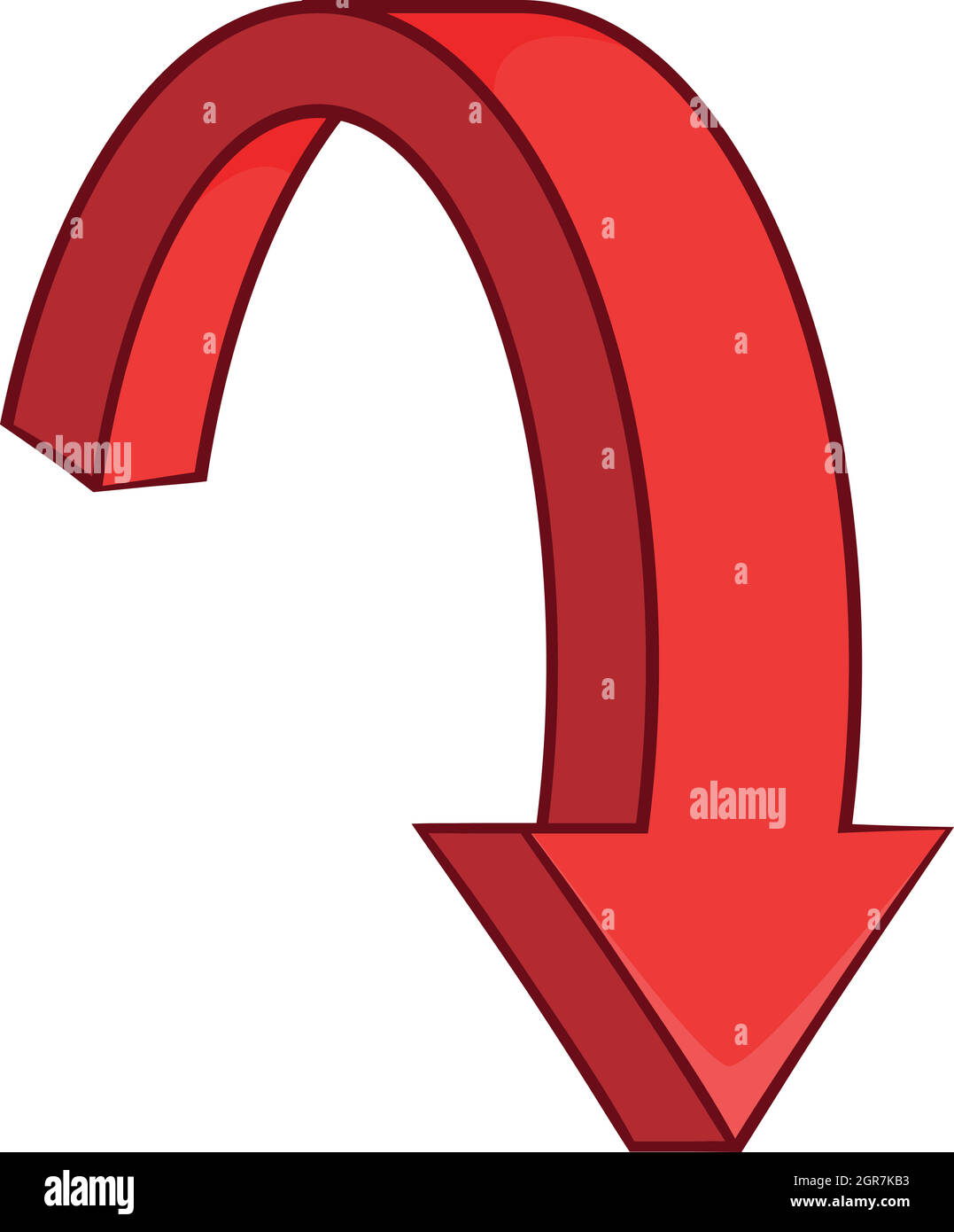 Red curved arrow icon, cartoon style Stock Vector Image & Art - Alamy