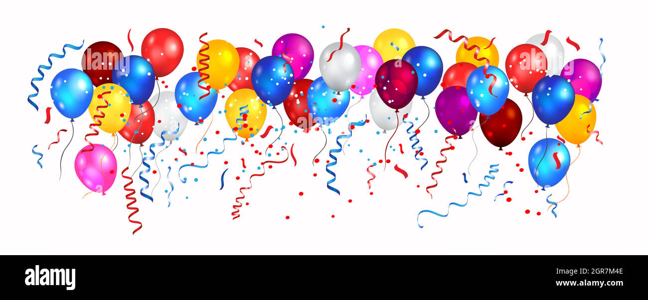 Colorful holiday balloons for design banner, card, poster and leaflet ...