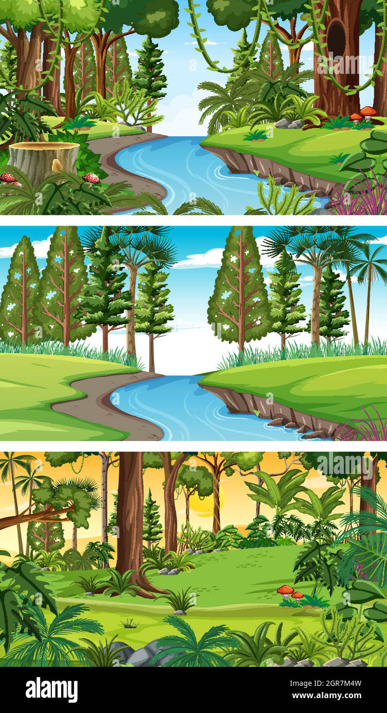 Three different nature horizontal scenes Stock Vector Image & Art - Alamy