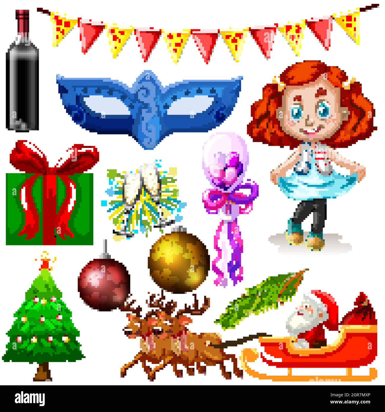 Set of isolated objects of christmas theme Stock Vector Image & Art - Alamy