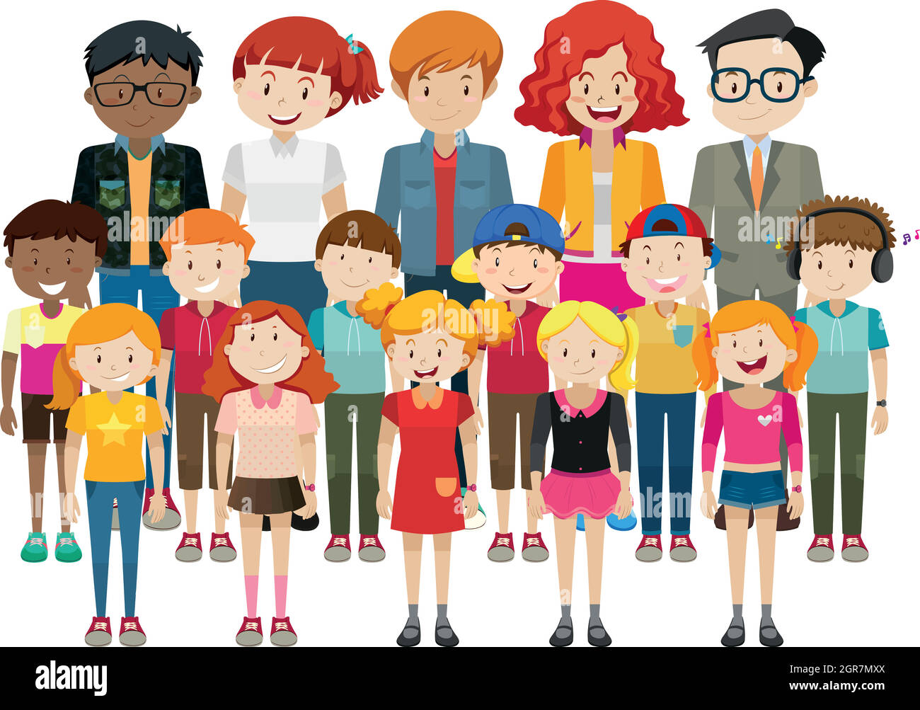 Simple characters with happy face Stock Vector Image & Art - Alamy