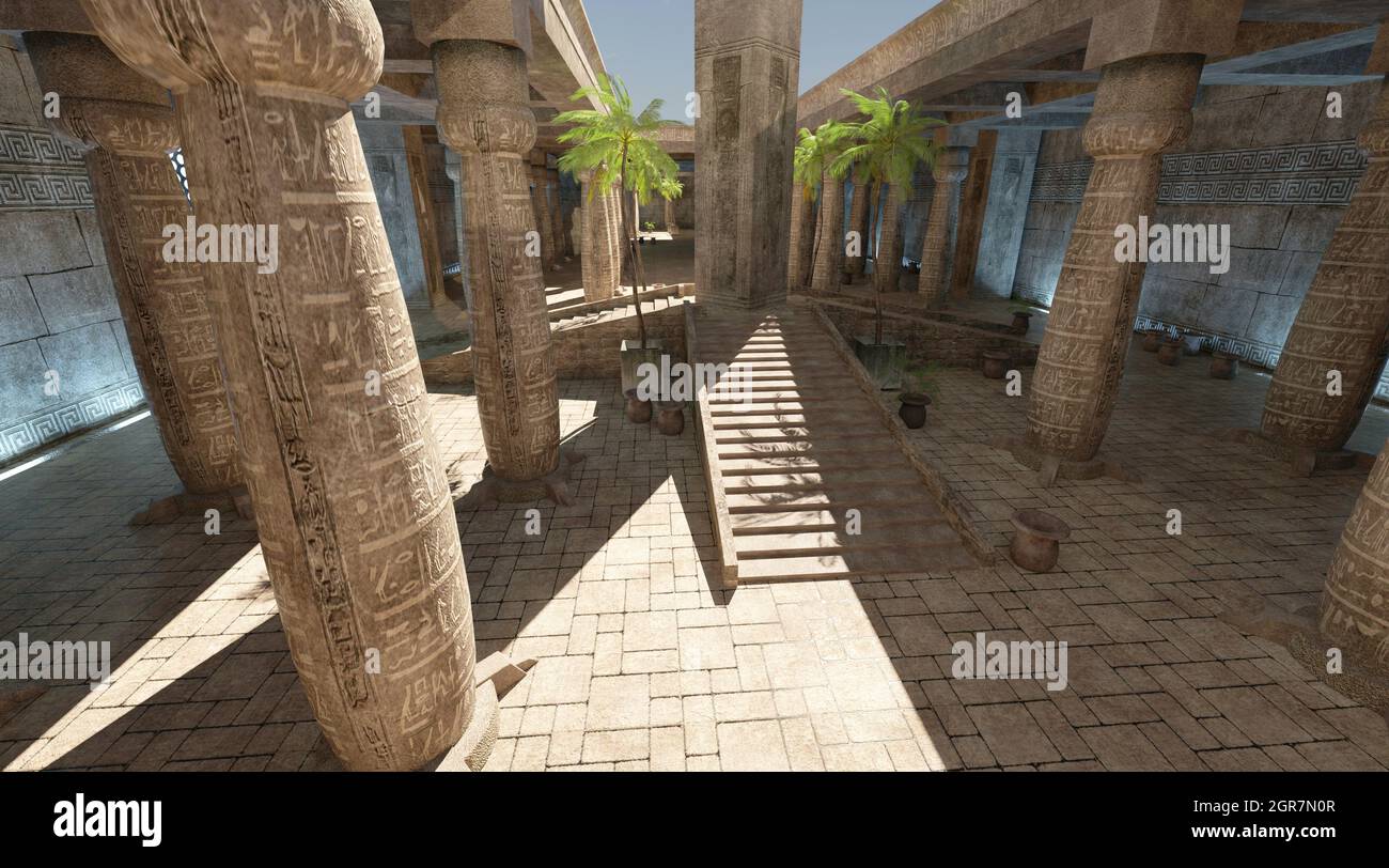 3D Illustration Egyptian Temple Fantasy Old Kingdom Stock Photo - Alamy