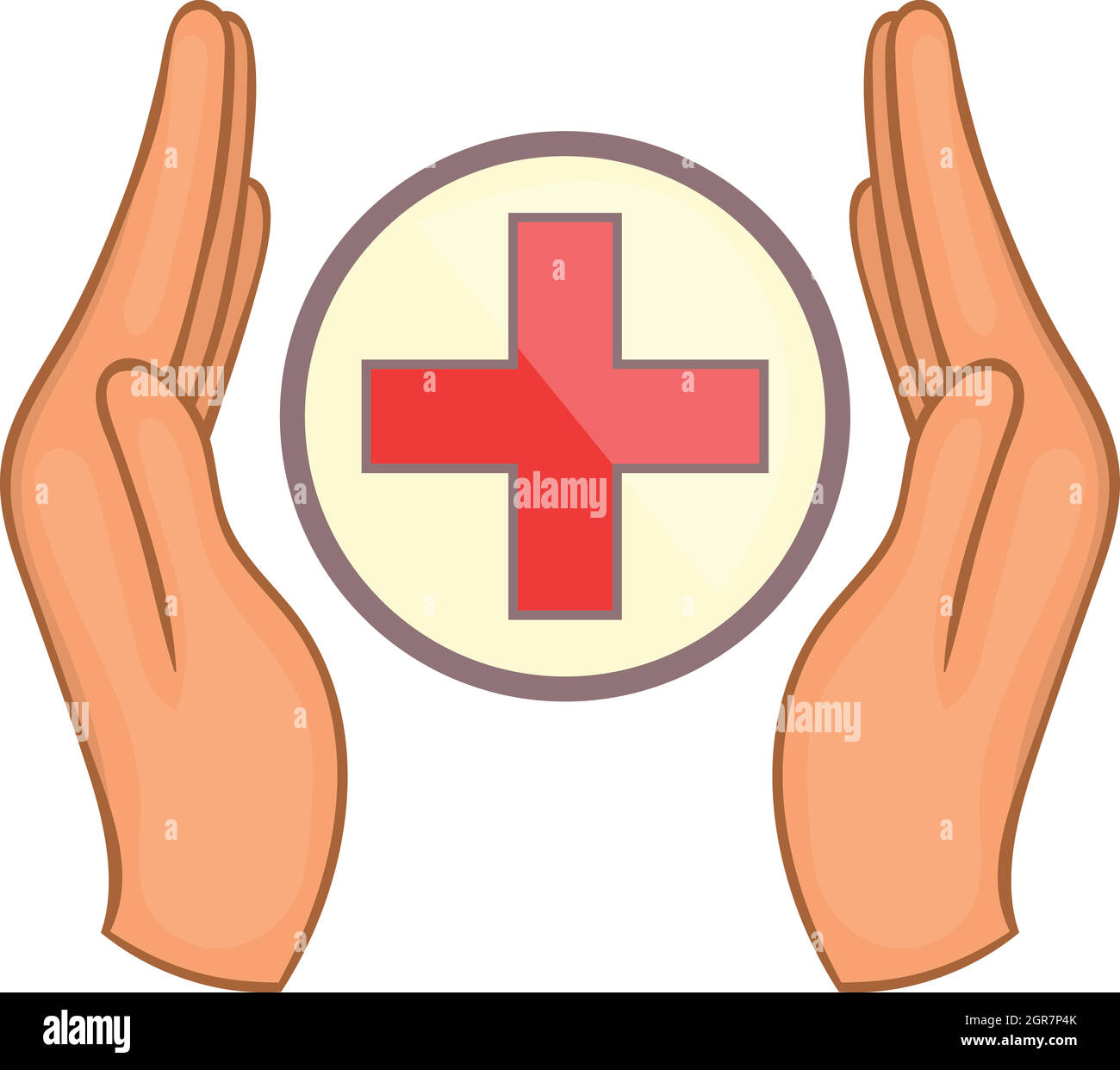 Hands holding cross icon, cartoon style Stock Vector Image & Art - Alamy