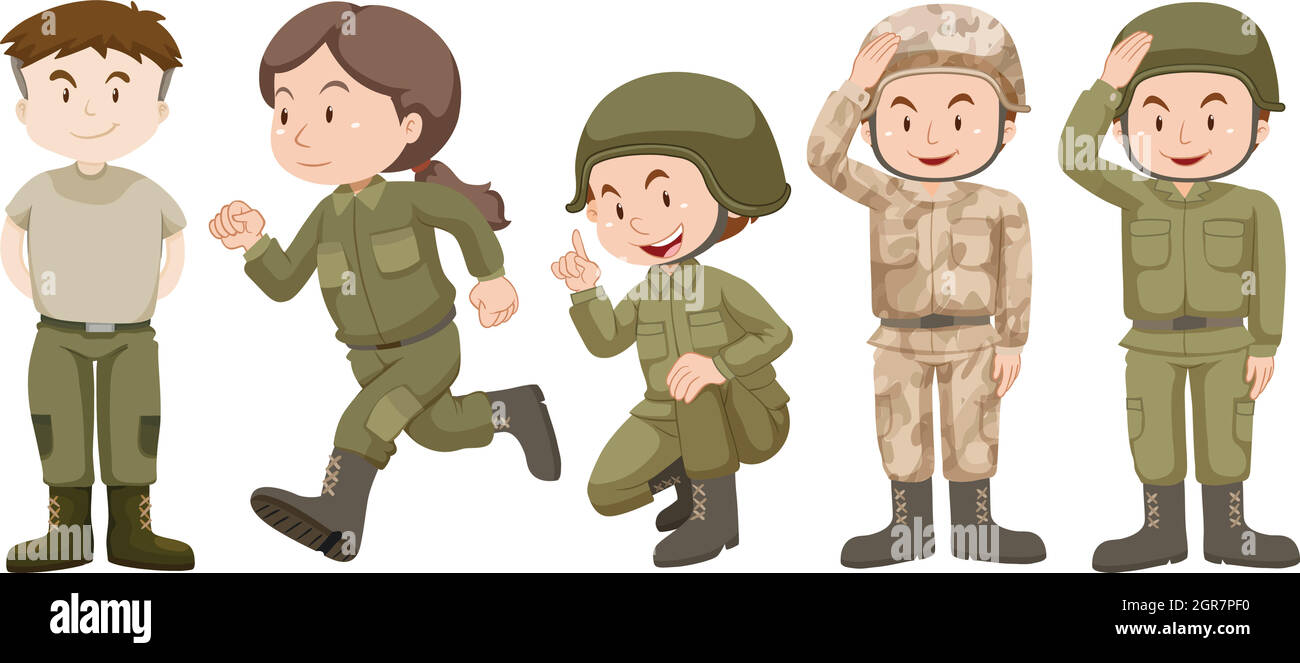 Set of people in soldier uniform Stock Vector Image & Art - Alamy