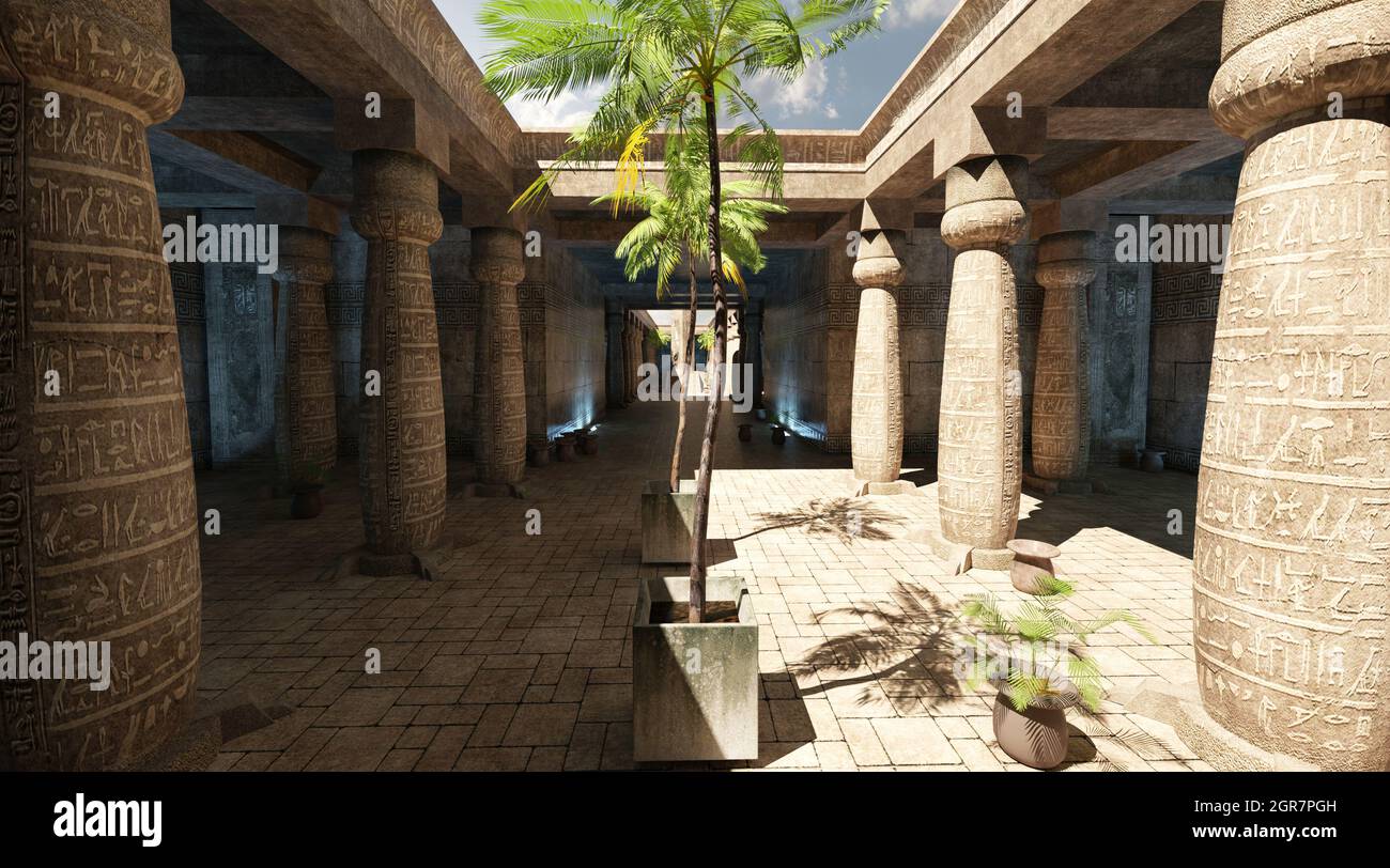 3D Illustration Egyptian Temple Fantasy Old Kingdom Stock Photo - Alamy