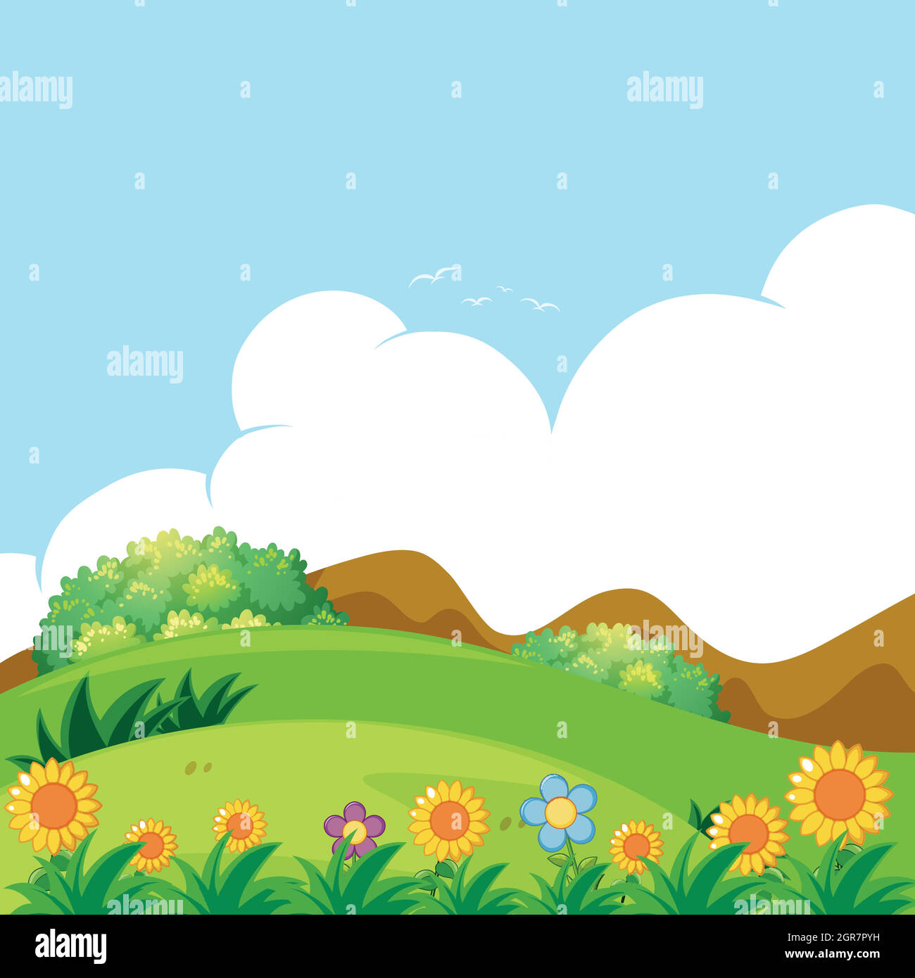 Background scene with green lawn Stock Vector Image & Art - Alamy
