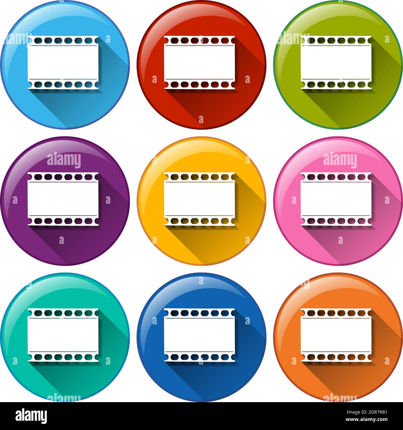 Round buttons with movie films Stock Vector Image & Art - Alamy
