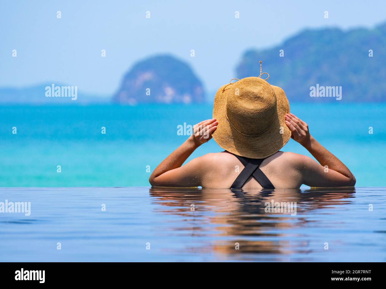 Bikini swimming pool model standing hi-res stock photography and images - Alamy