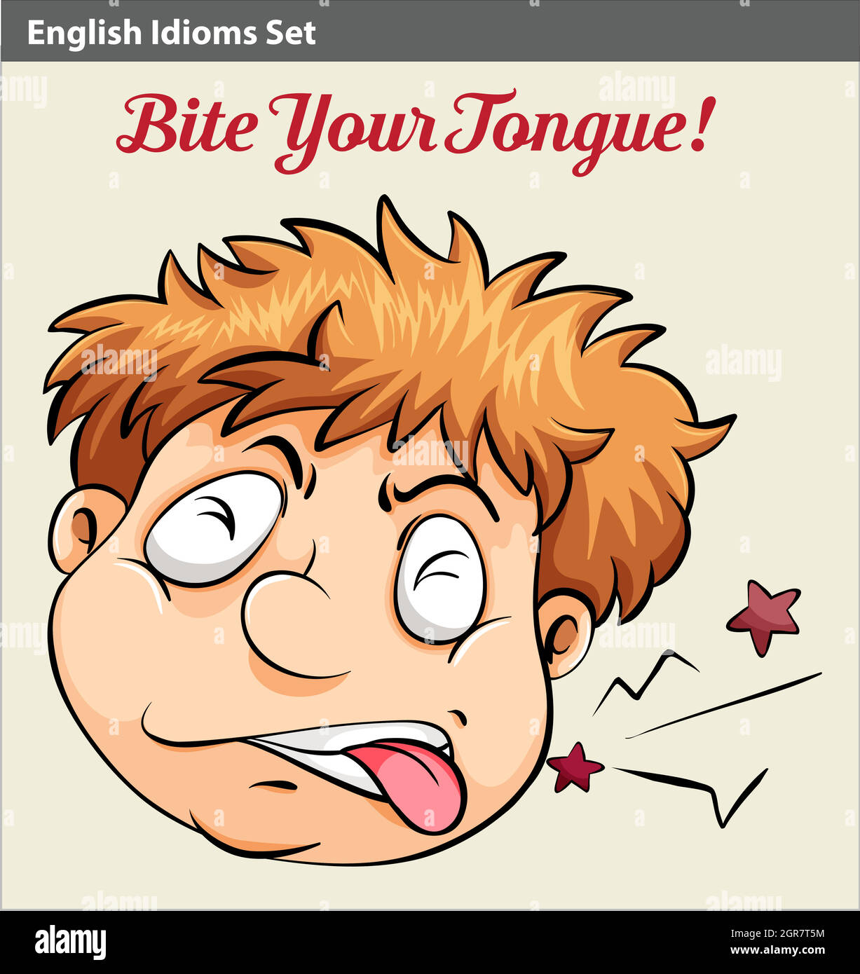 A man biting his tongue Stock Vector Image & Art - Alamy