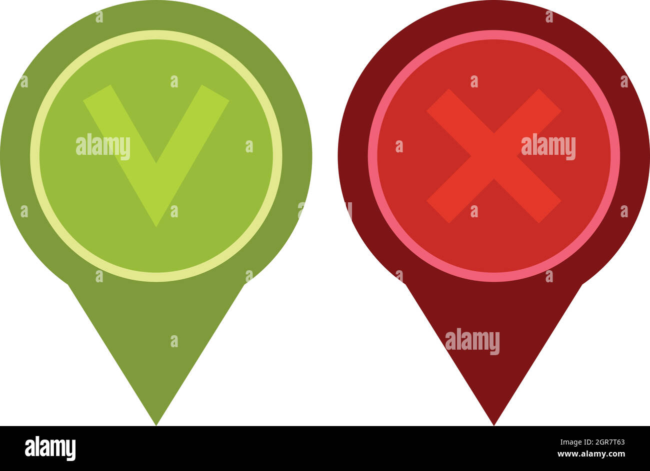 Tick affirmative and negative icon, flat style Stock Vector Image & Art ...