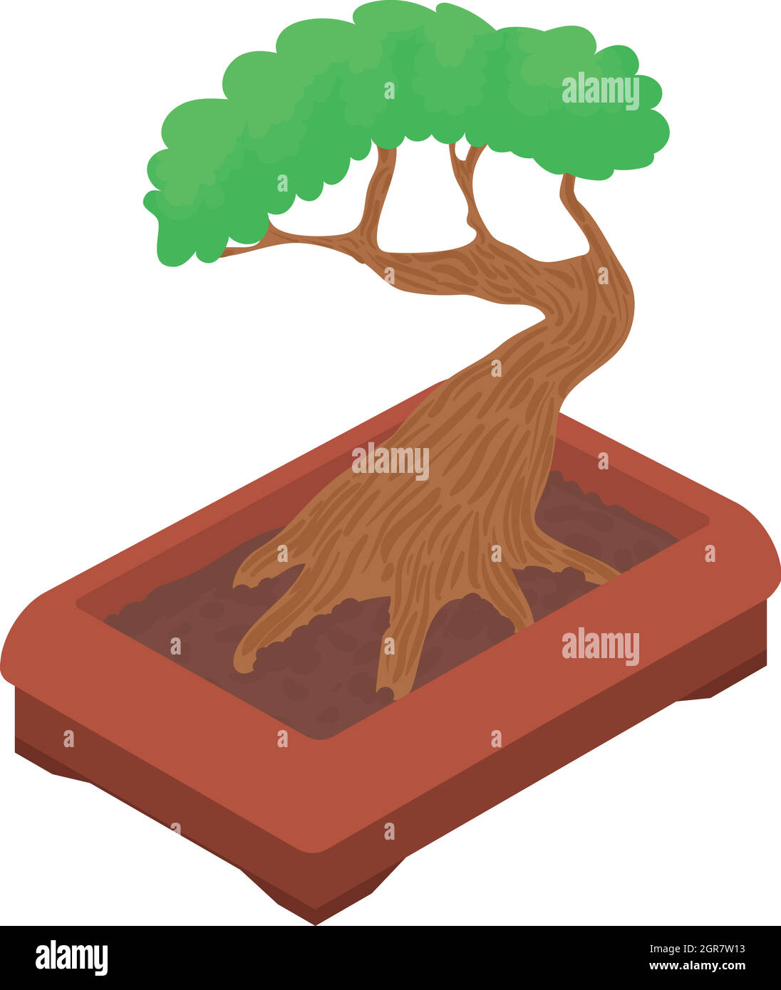 Green foliage bonsai japanese Stock Vector Images - Alamy