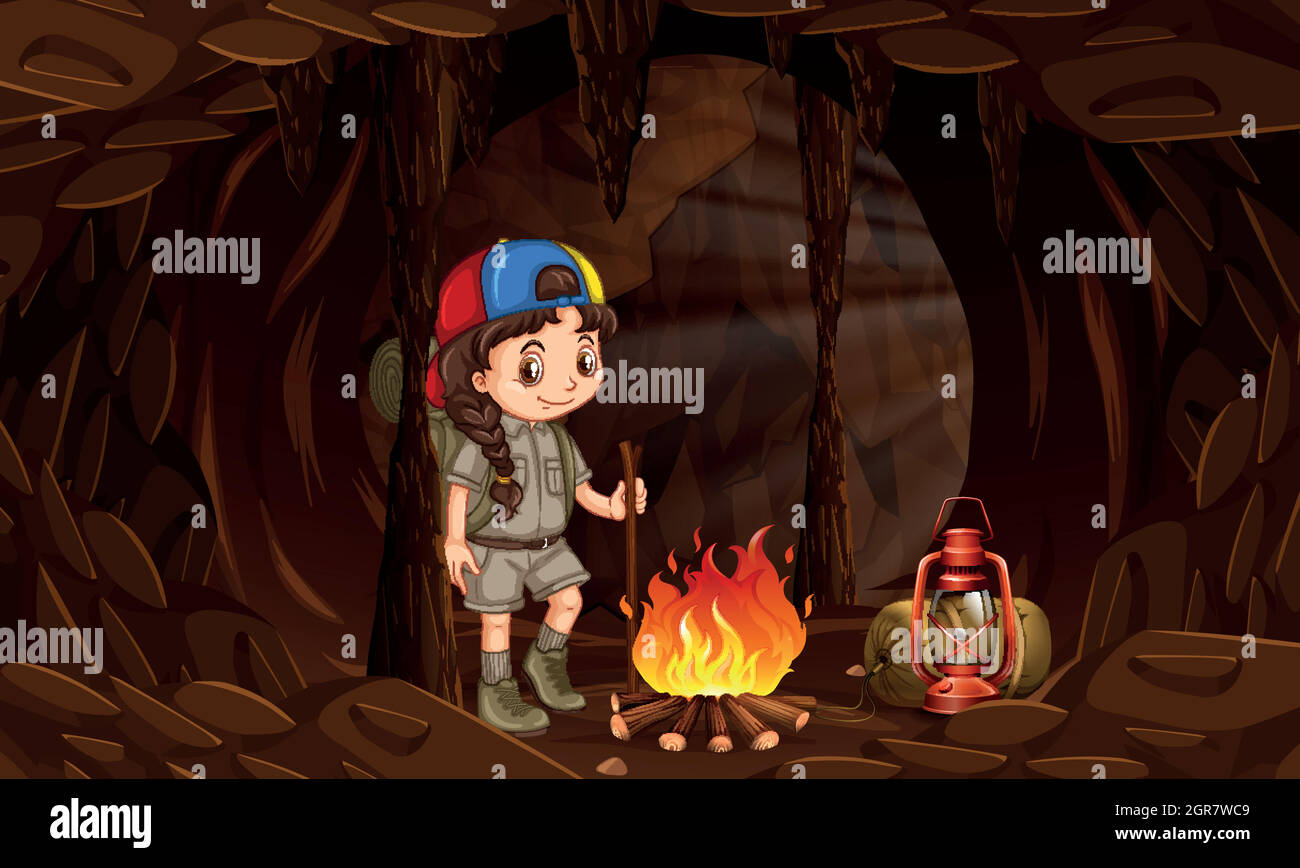 Campfire dark Stock Vector Images - Alamy