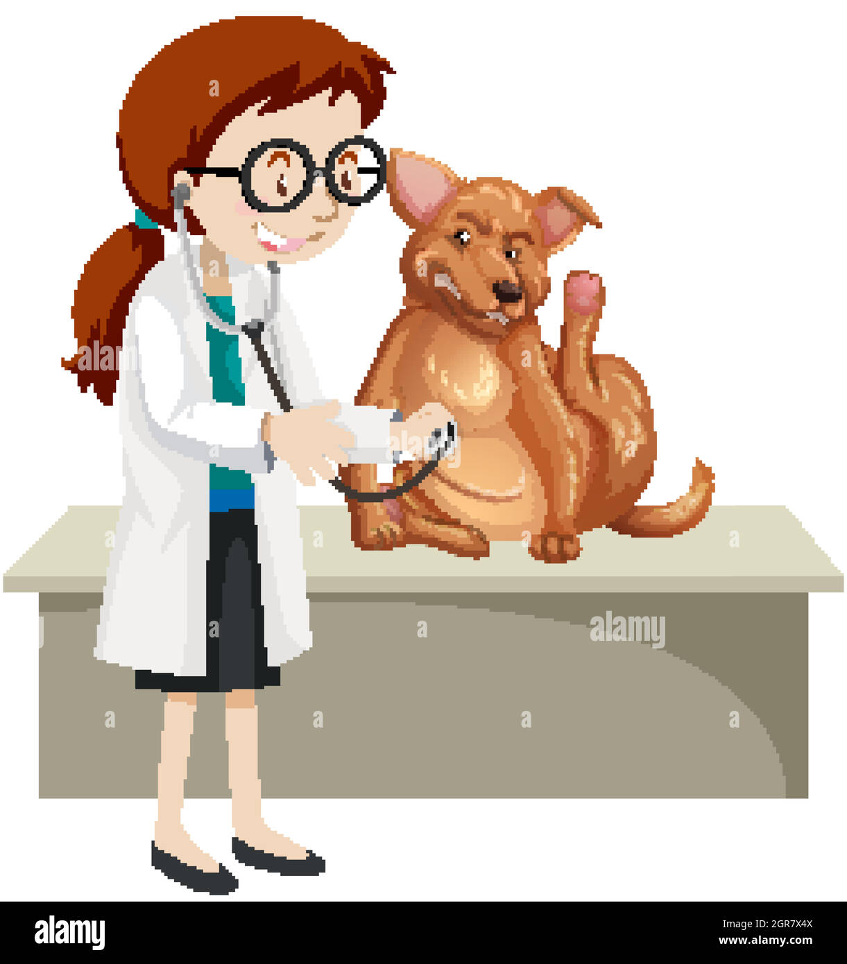 Female veterinarian pet dog Cut Out Stock Images & Pictures - Alamy