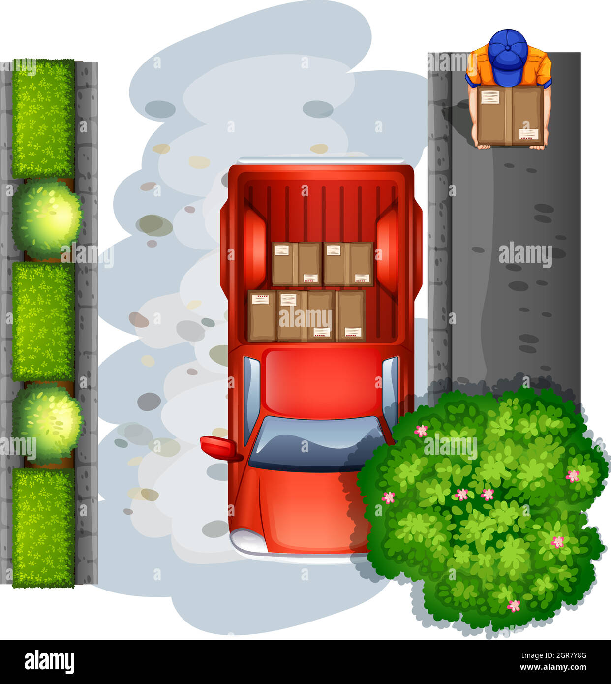 Sidewalk tree boxes Stock Vector Images - Alamy