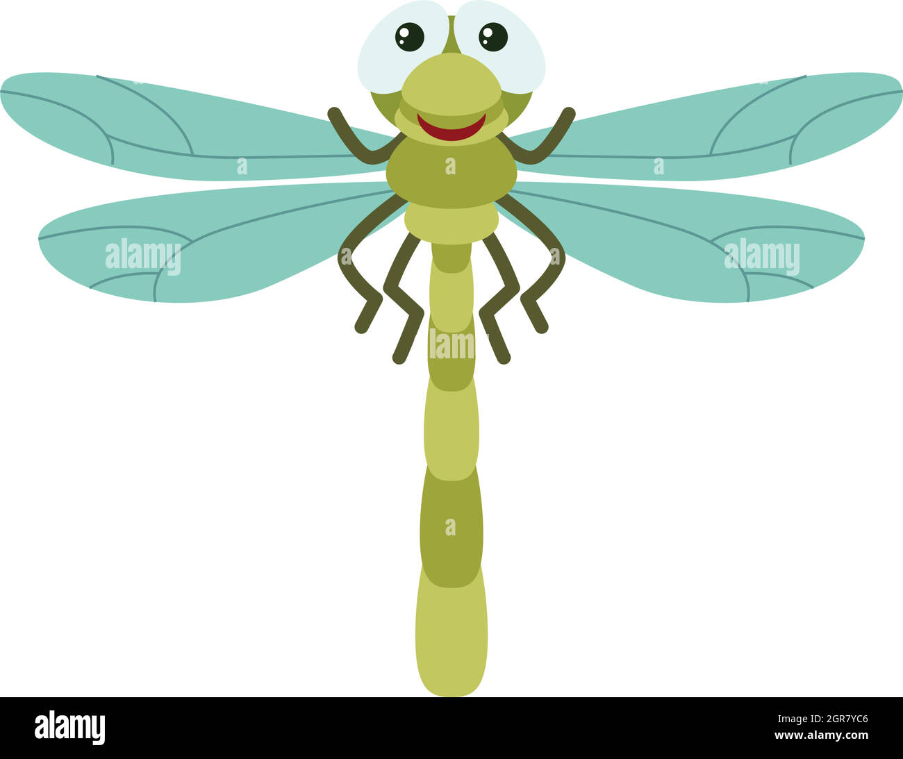 Green dragonfly on white background Stock Vector Image & Art - Alamy