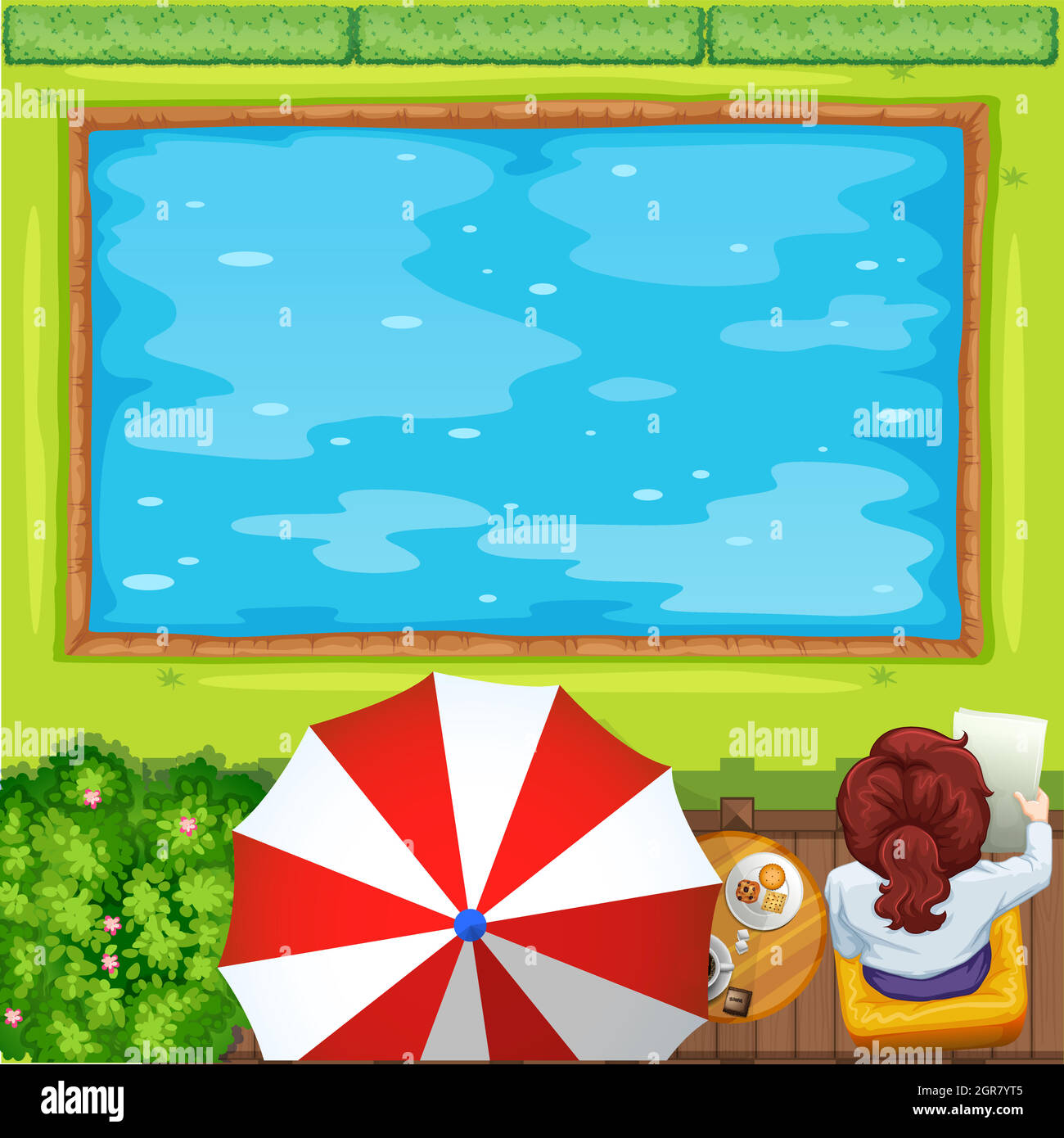 Person sitting by the pool Stock Vector Images - Alamy