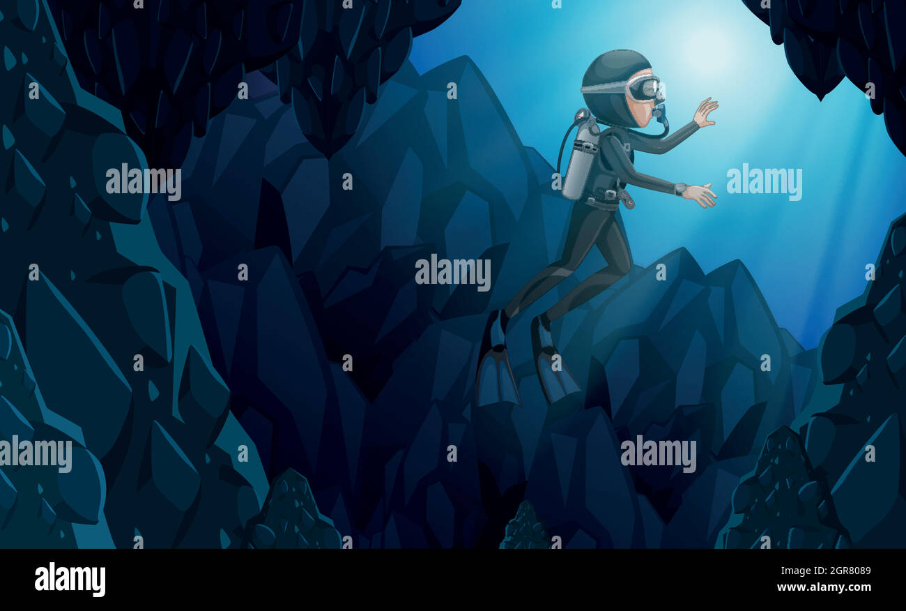 Scuba diver in diving Stock Vector Images - Alamy