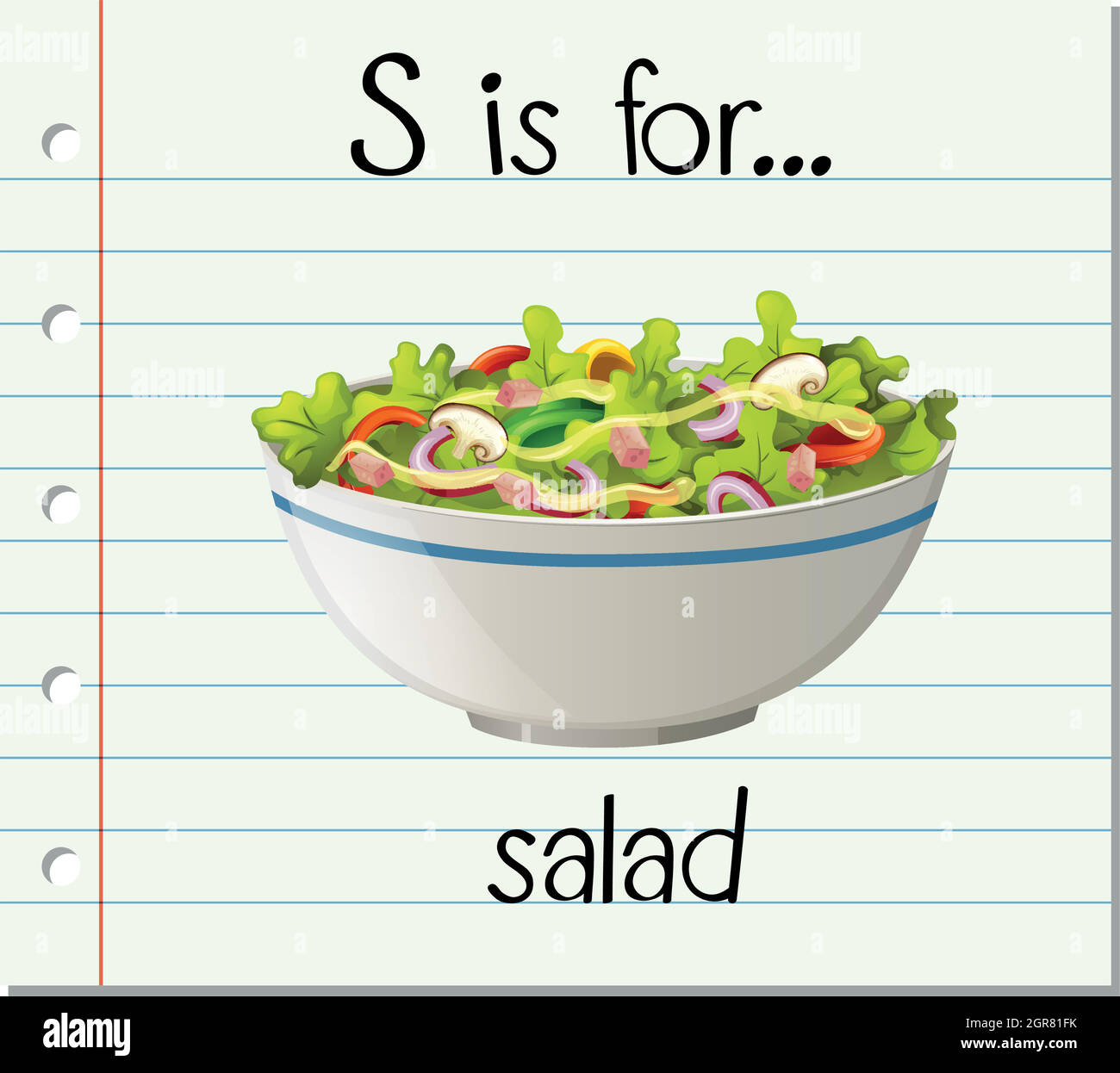 Flashcard letter S is for salad Stock Vector Image & Art - Alamy