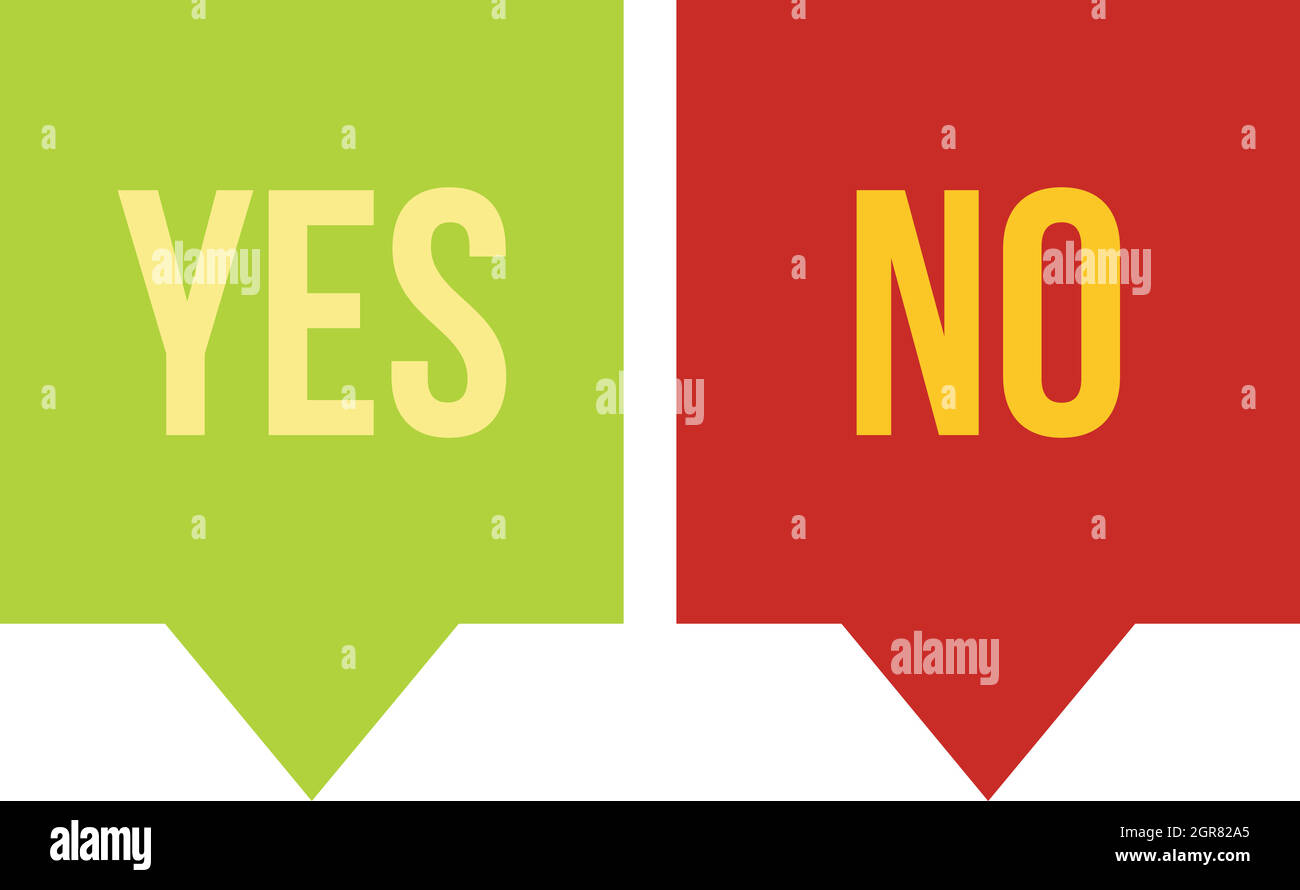 Signs of yes and no icon, flat style Stock Vector Image & Art - Alamy