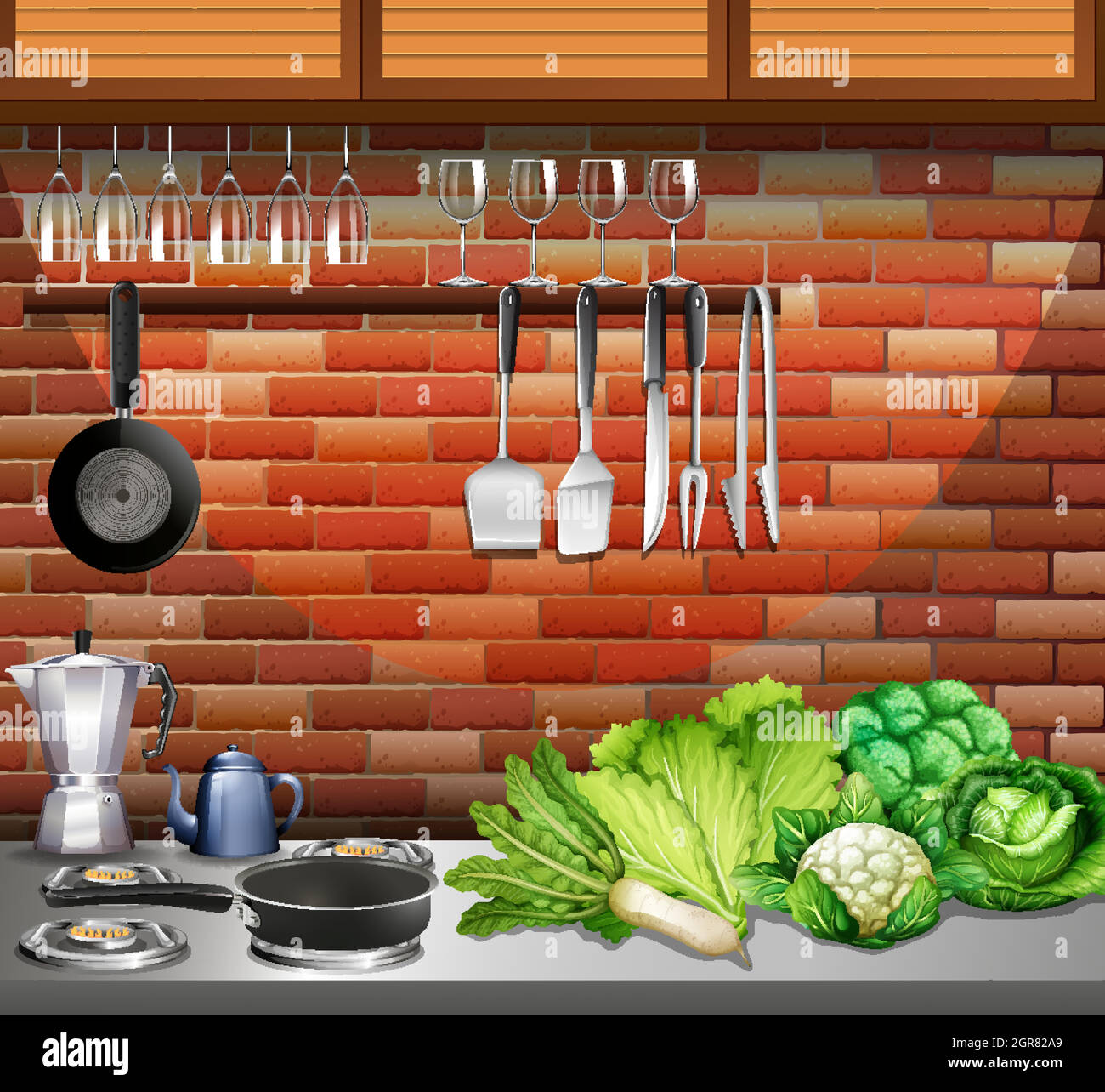 Cooking utensils illustration Stock Vector Images - Alamy