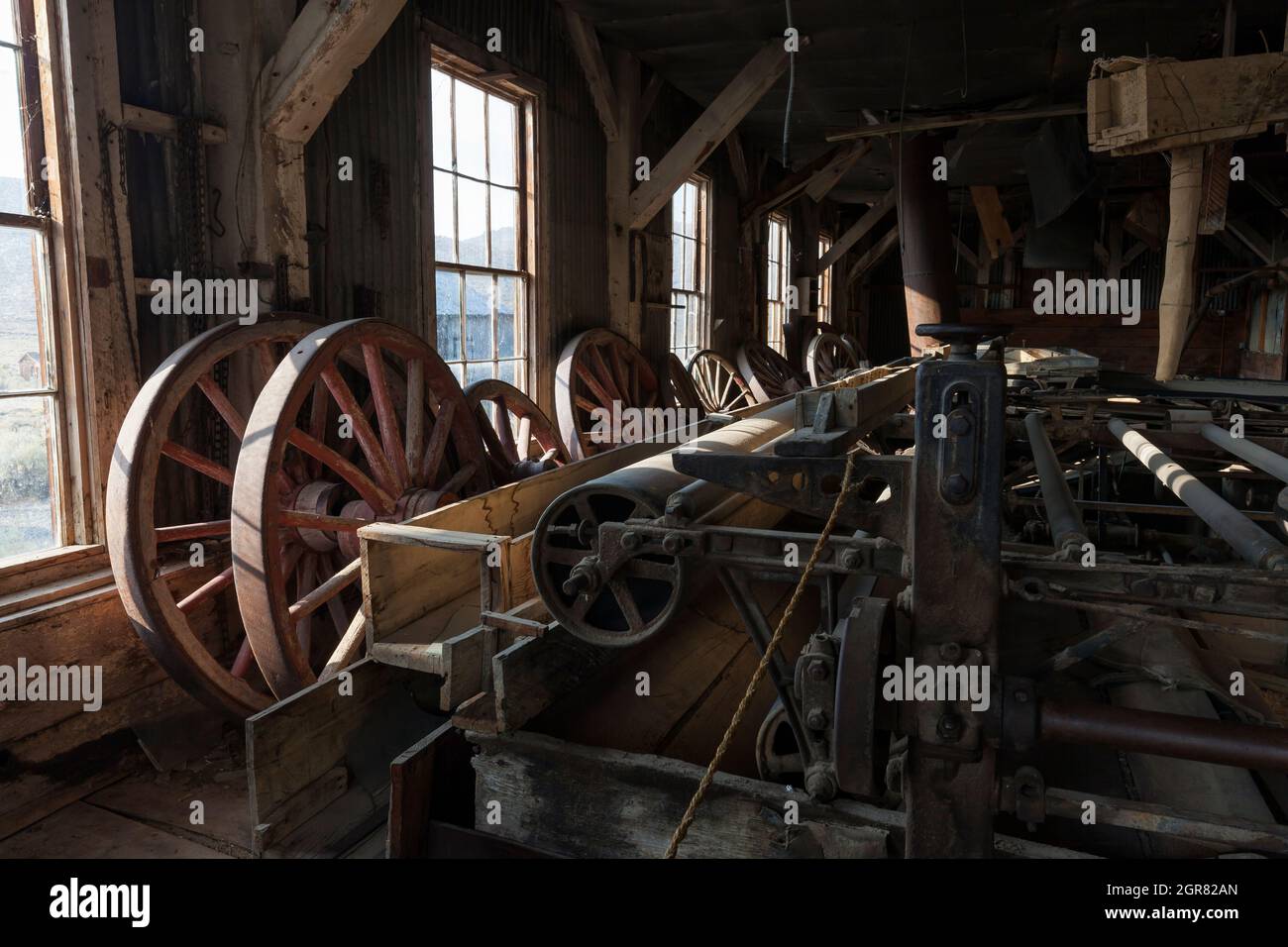 Gold processing room in the Standard Stamp Mill in California's Bodie ...