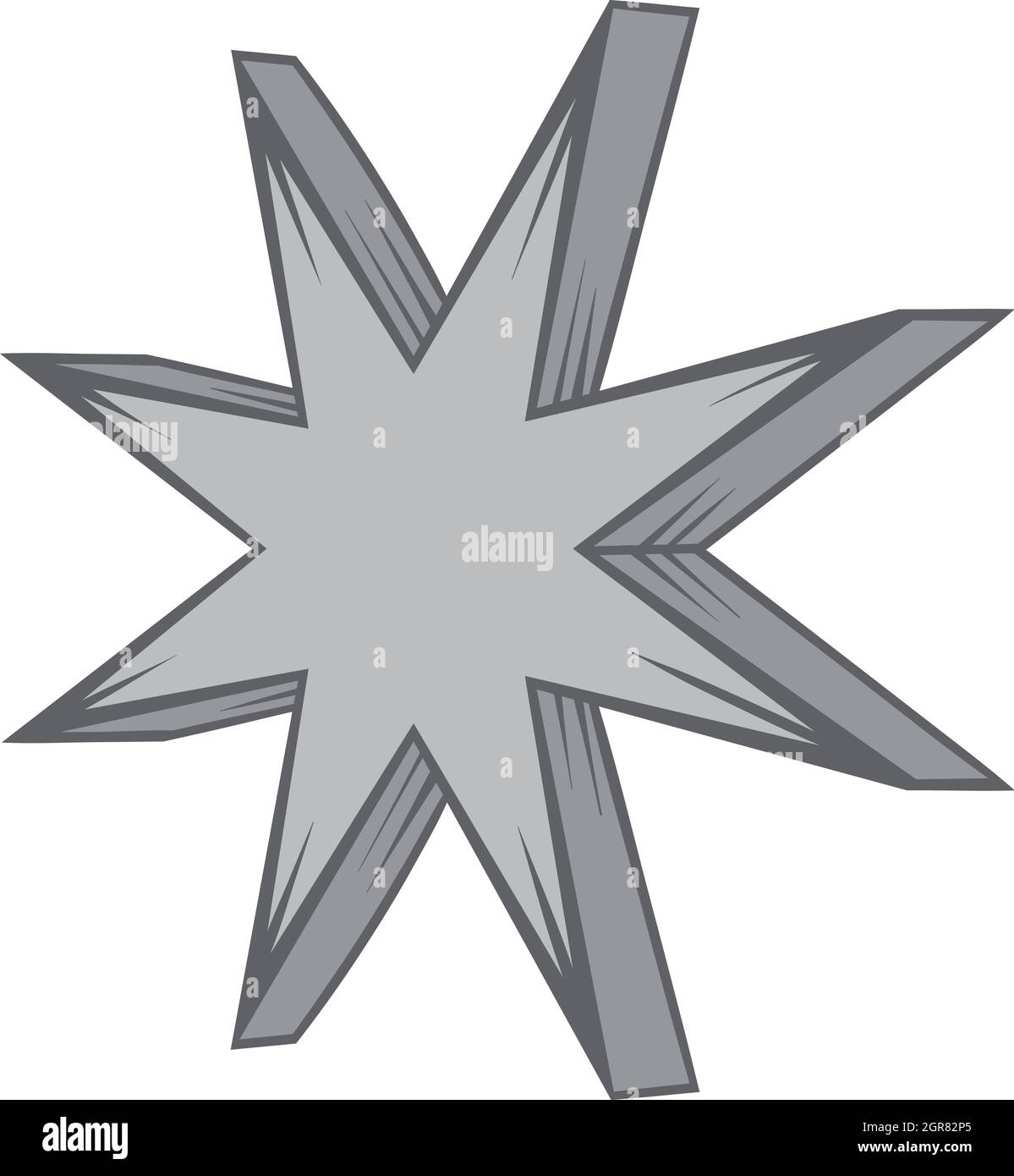 Eight pointed star icon, black monochrome style Stock Vector Image ...
