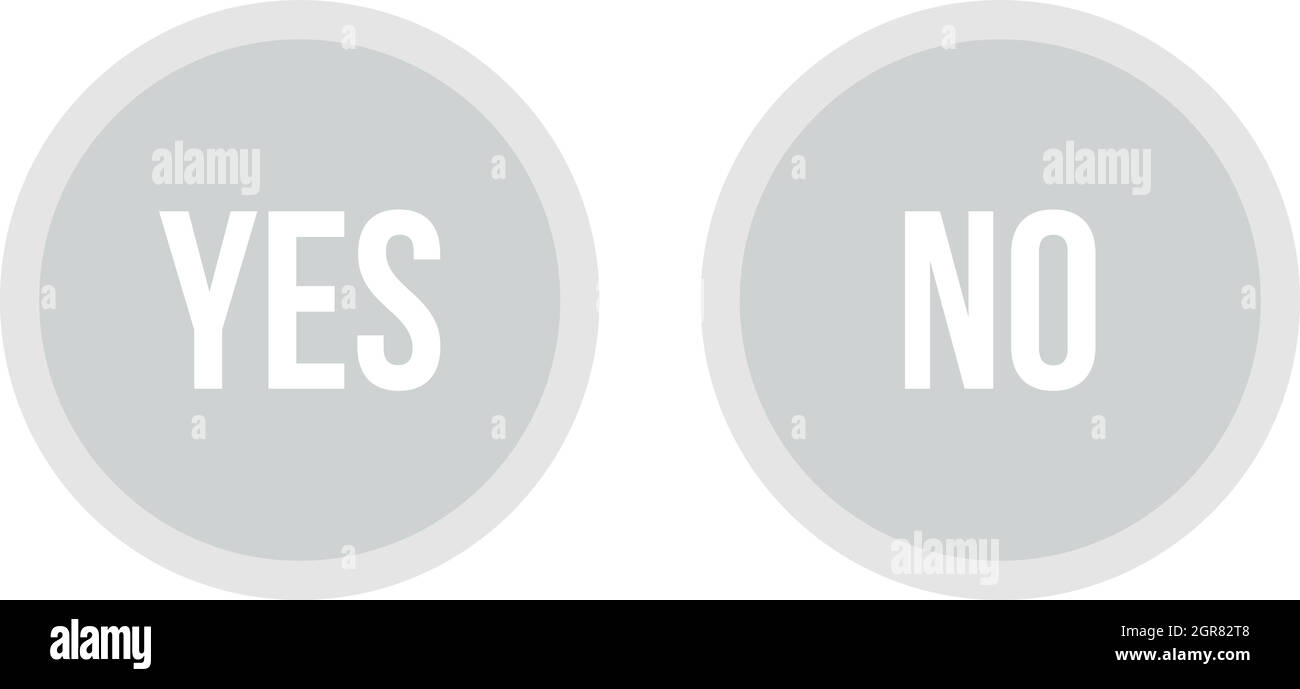 Selection buttons yes and no icon, flat style Stock Vector Image & Art ...