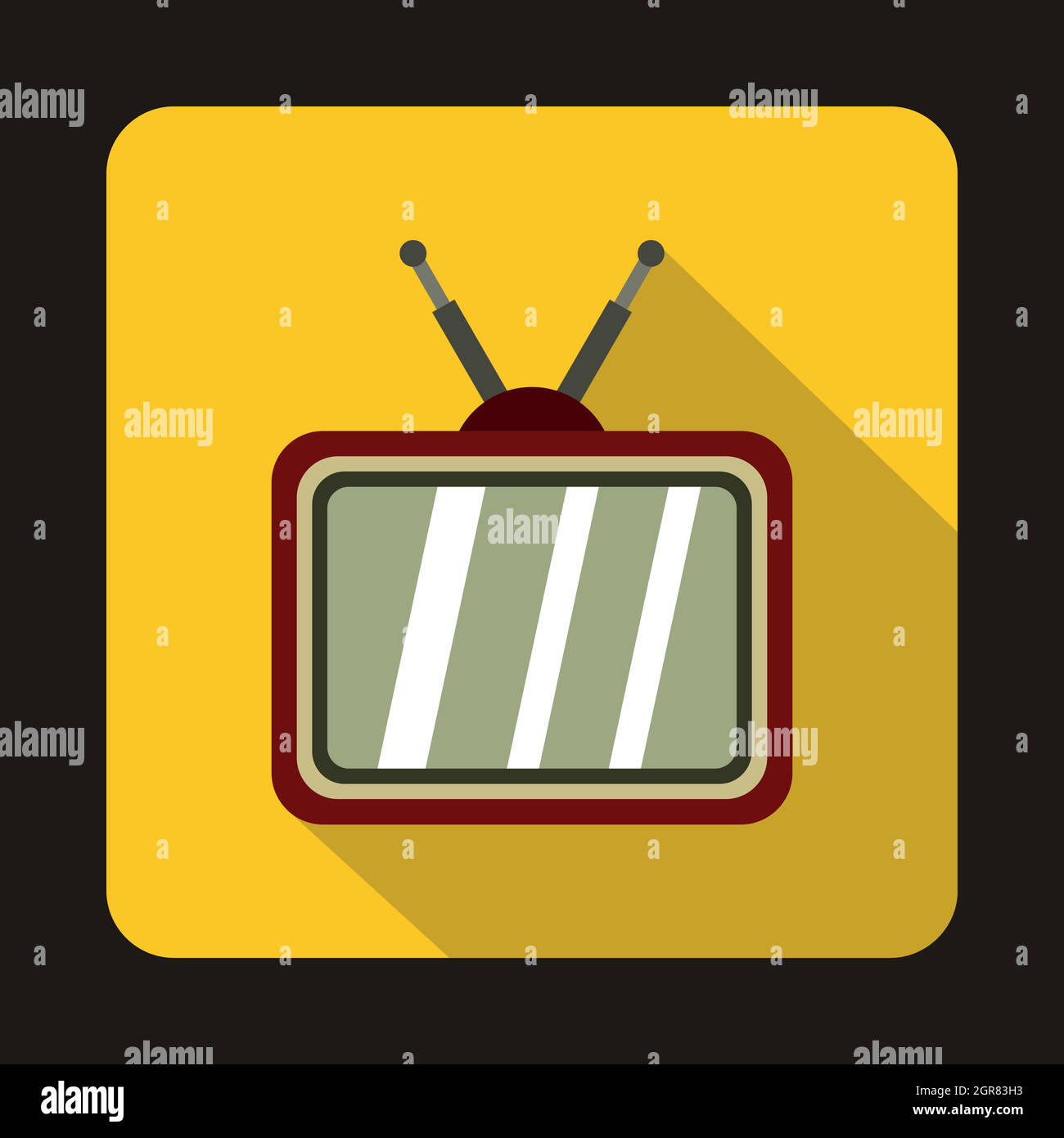 Retro TV icon in flat style Stock Vector Image & Art - Alamy