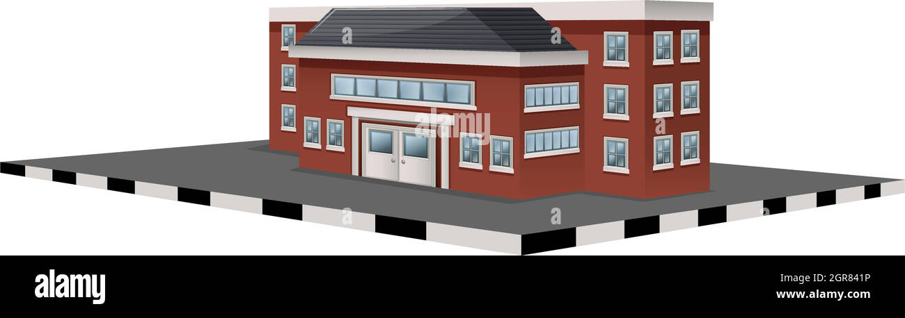 How To Draw A School Building 3d
