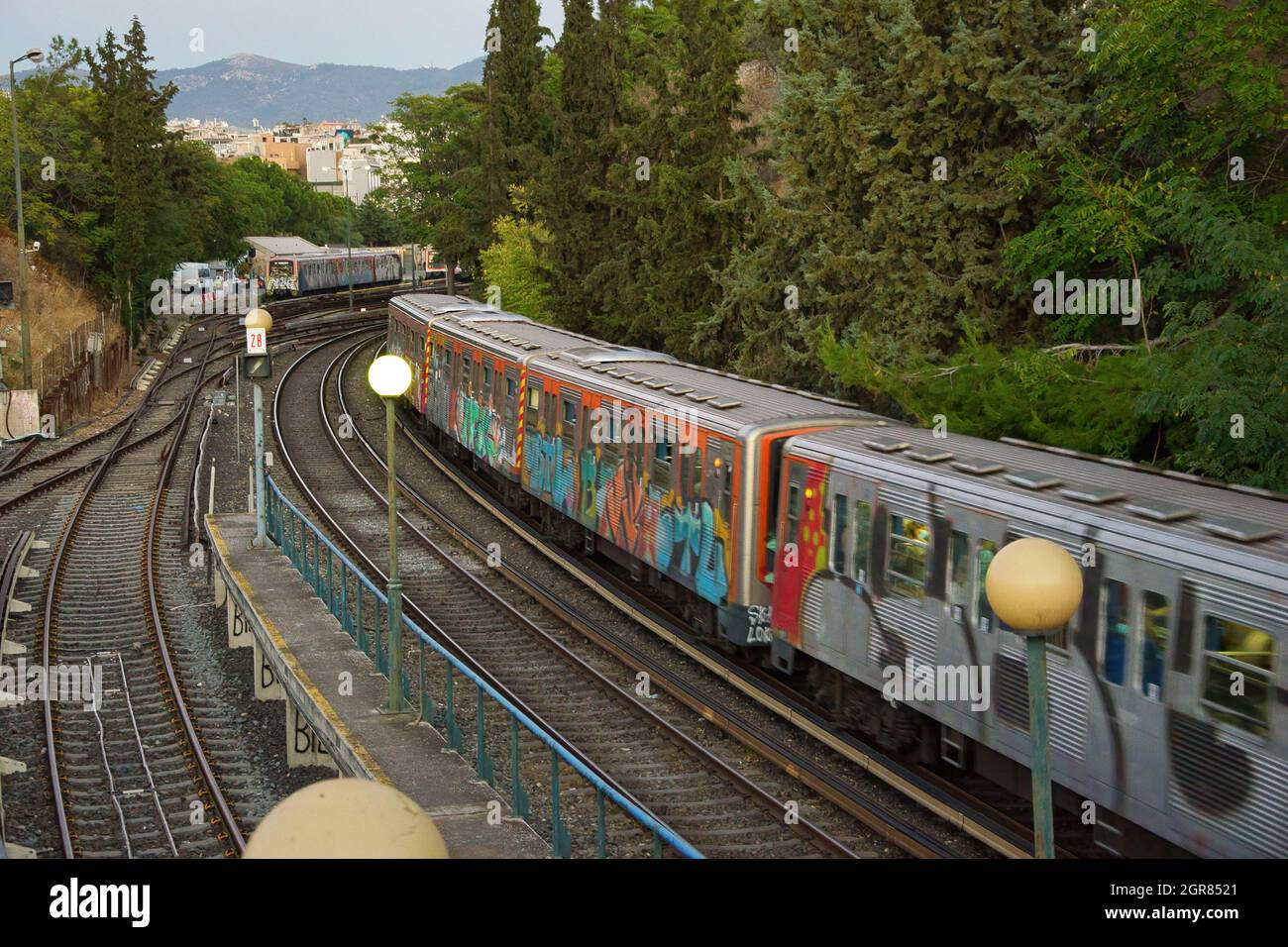 ATHENS, GREECE - Sep 16, 2021: The Athens-Piraeus Electric Railway ...