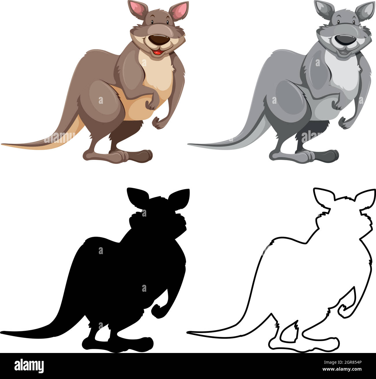 Set of kangaroo character Stock Vector Image & Art - Alamy