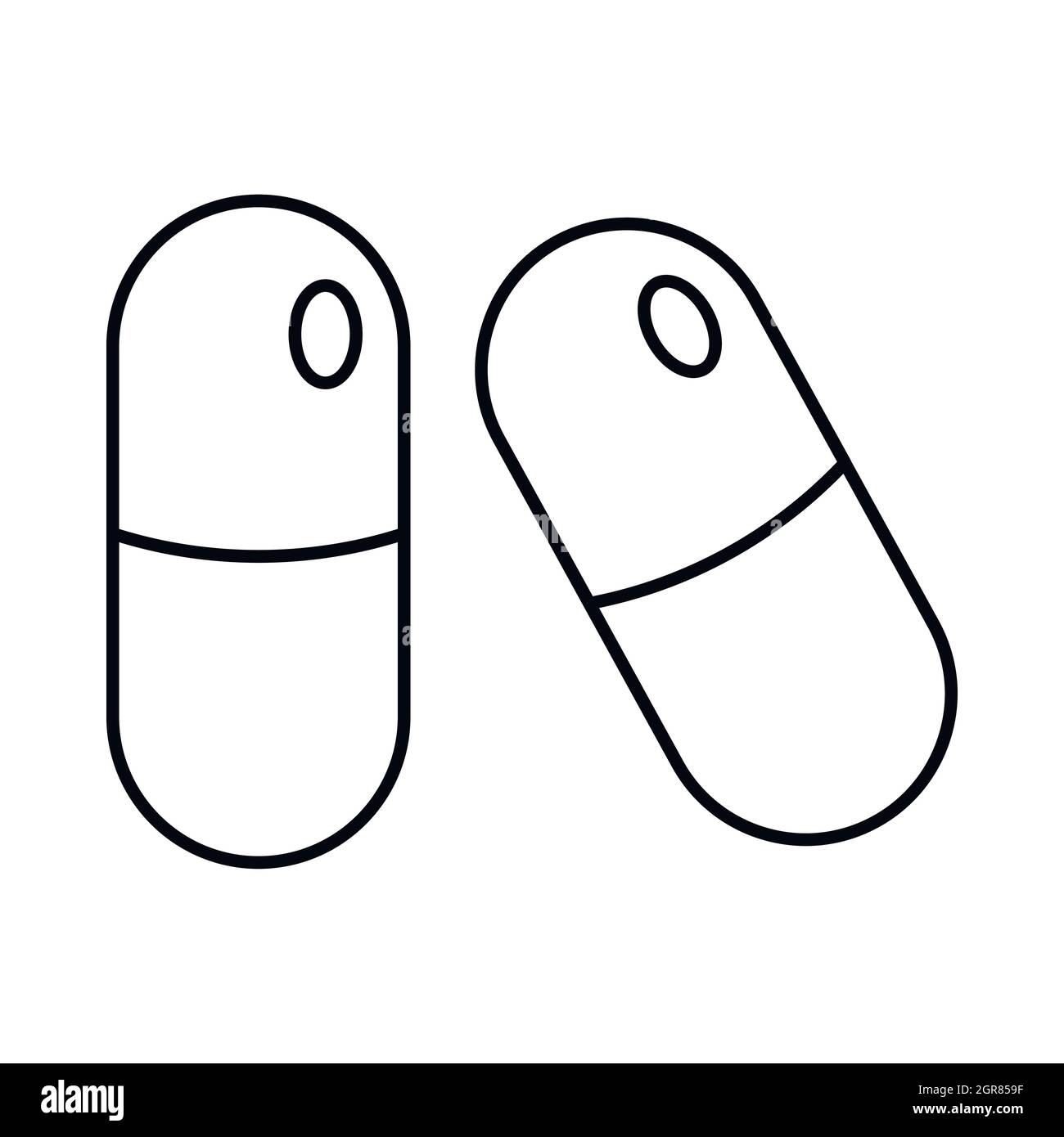 Pill outline vector icon Cut Out Stock Images & Pictures - Alamy